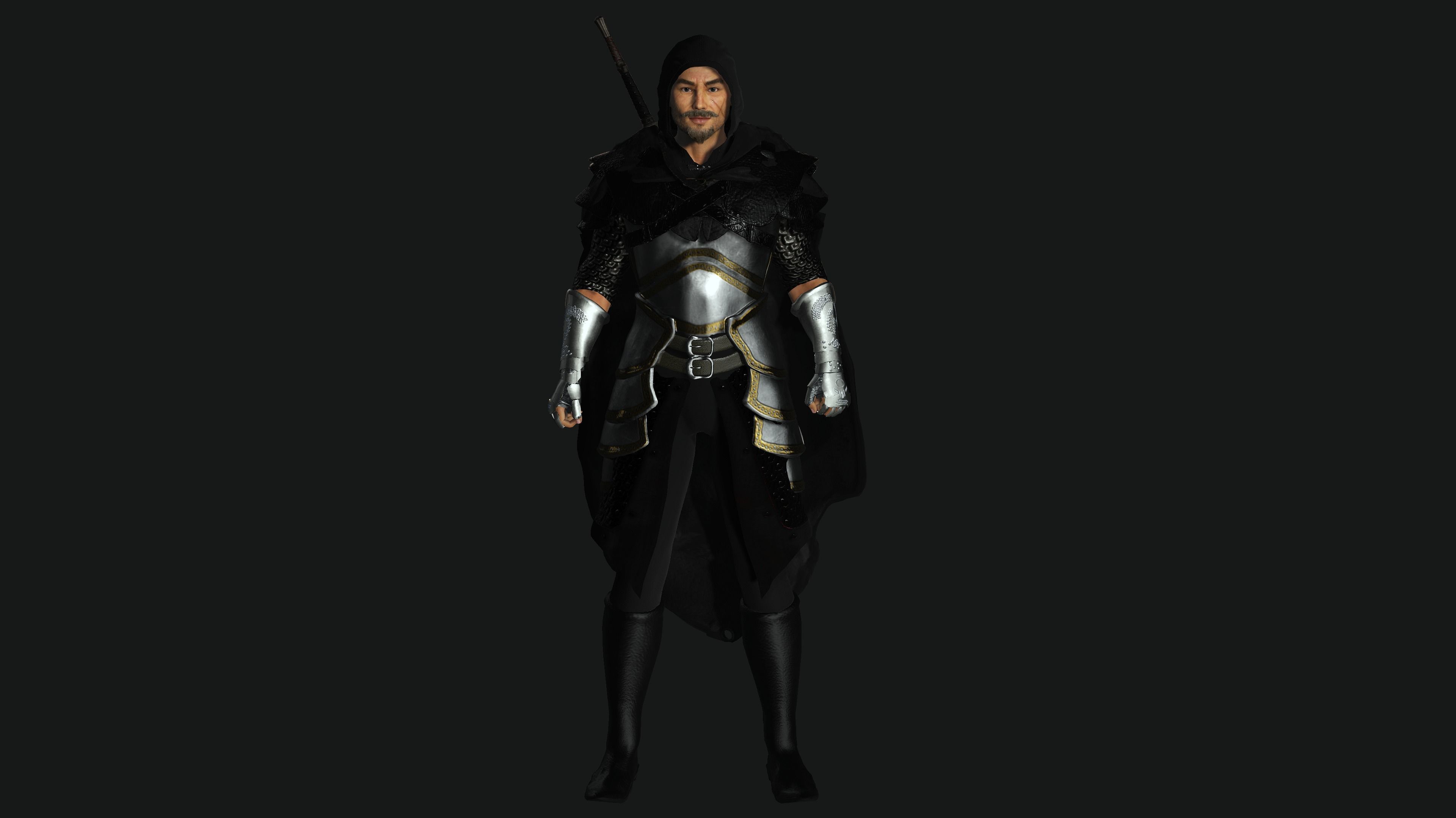 3D model AAA 3D MALE FIGHTER WARRIOR - REALISTIC RIG GAME CHARACTER VR ...