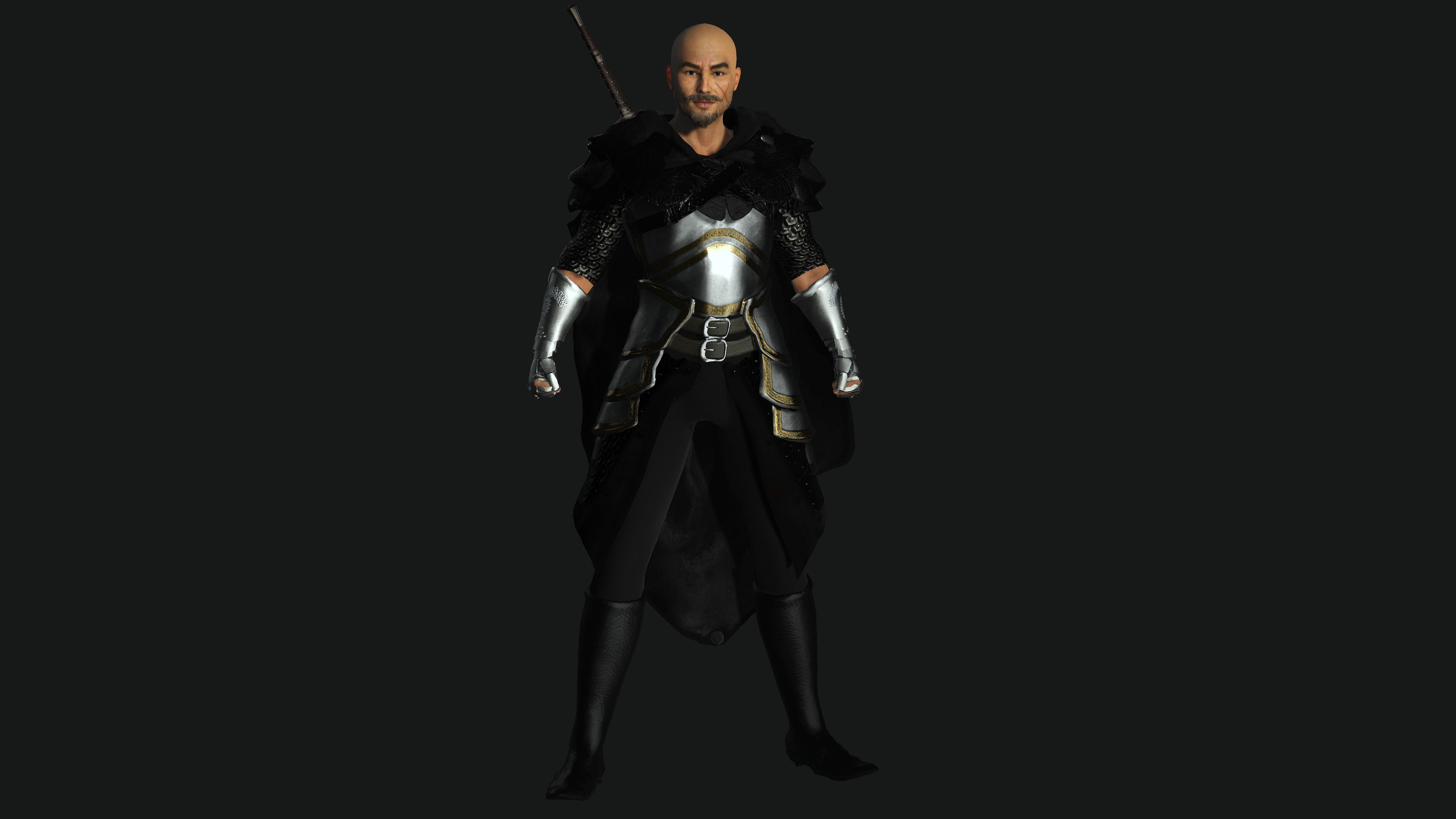 3D model AAA 3D MALE FIGHTER WARRIOR - REALISTIC RIG GAME CHARACTER VR ...