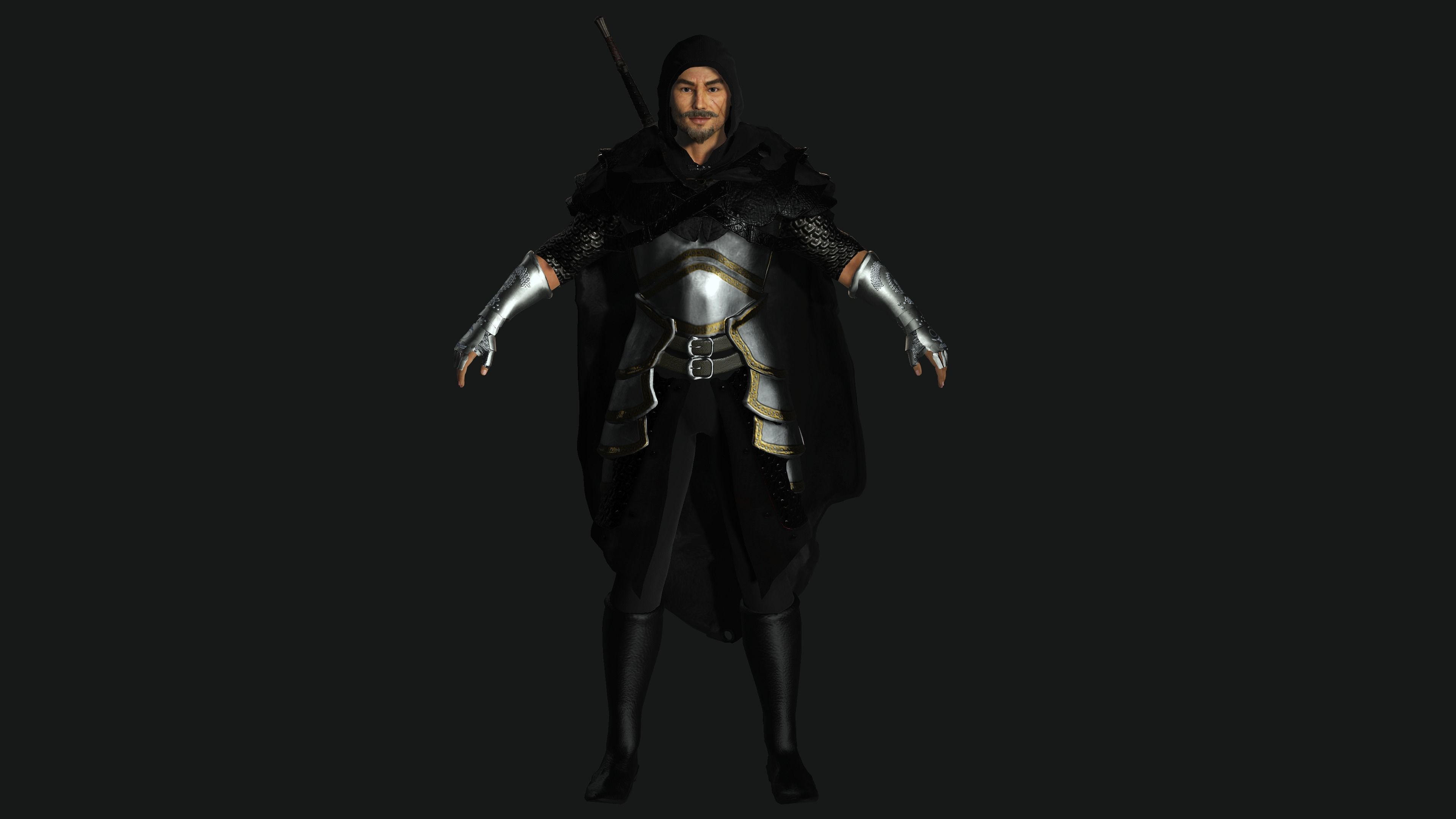 3D model AAA 3D MALE FIGHTER WARRIOR - REALISTIC RIG GAME CHARACTER VR ...