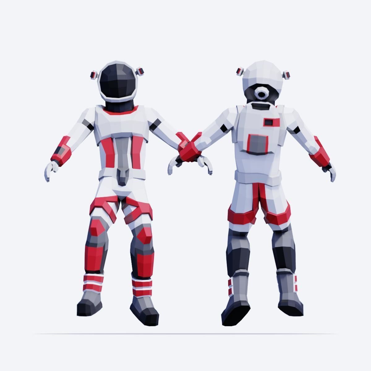 3D model Astronauts Pack - Animated and Rigged VR / AR / low-poly ...