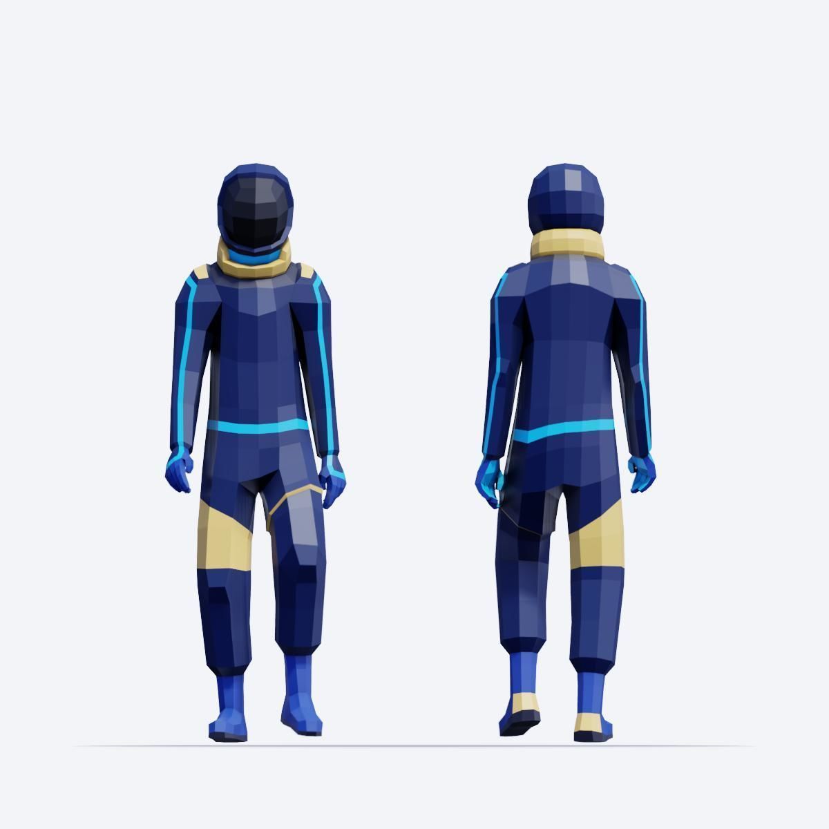 3D model Astronauts Pack - Animated and Rigged VR / AR / low-poly ...