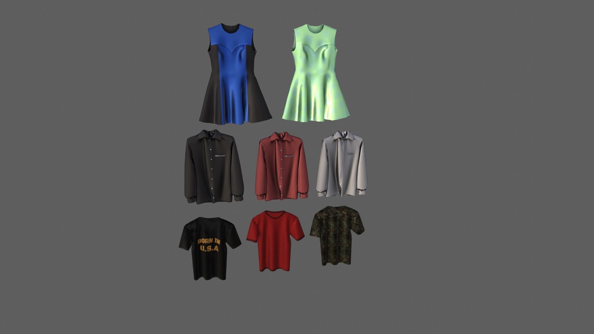 Shirt tshirt and dress 3D model | CGTrader