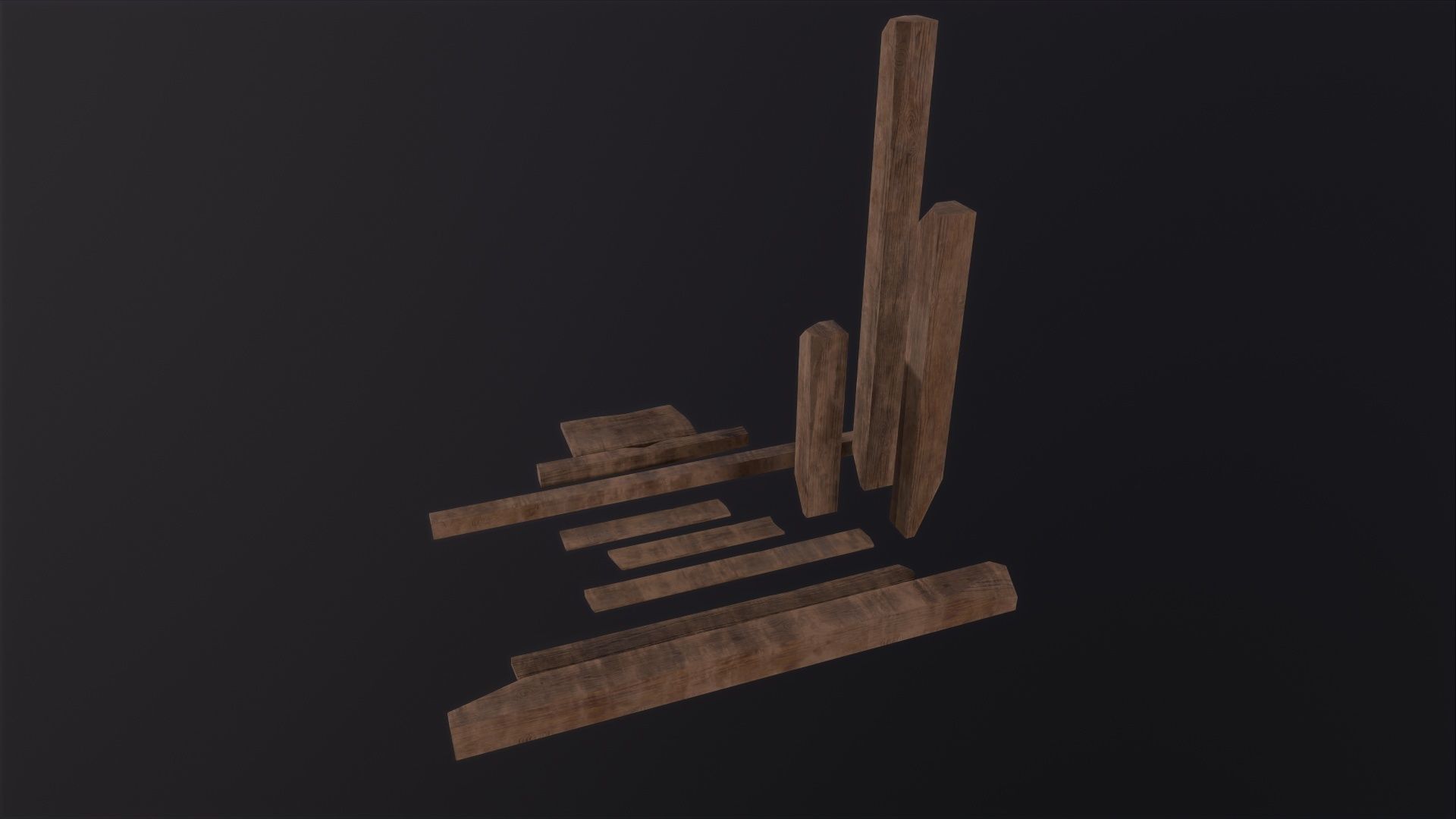 3D model Wooden Planks and Beams 3D Model VR / AR / low-poly | CGTrader