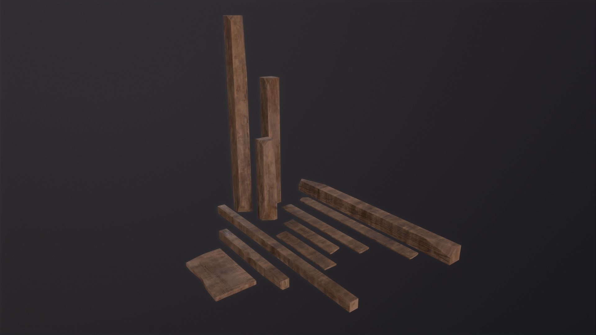 3D model Wooden Planks and Beams 3D Model VR / AR / low-poly | CGTrader