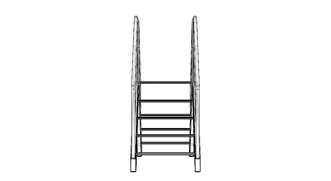 Industrial Steel Crossover Stair 3D model rigged | CGTrader