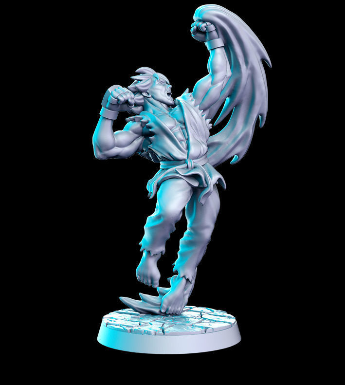 Ken Street Fighter Soul Calibur Blade PS game 32mm Pre-supported 3D ...