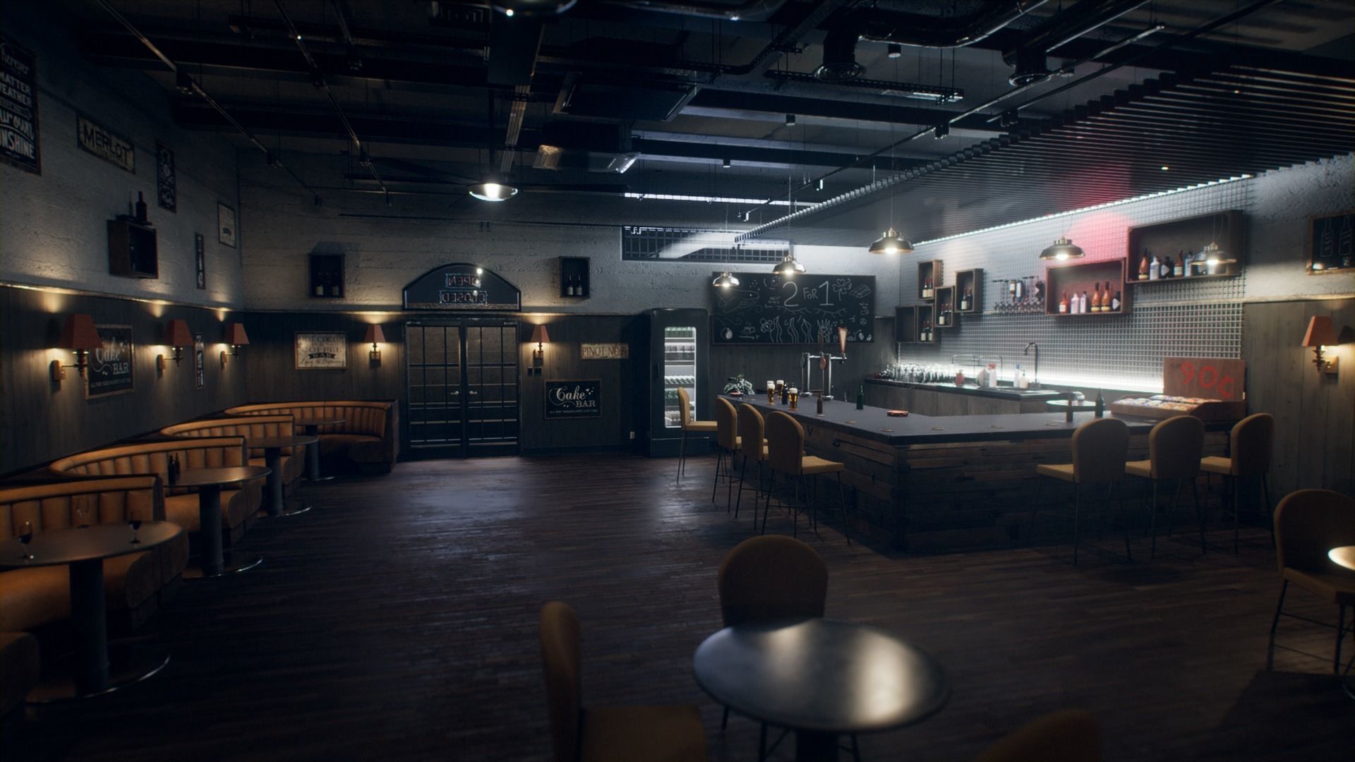 Dive Bar Environment 3D model | CGTrader