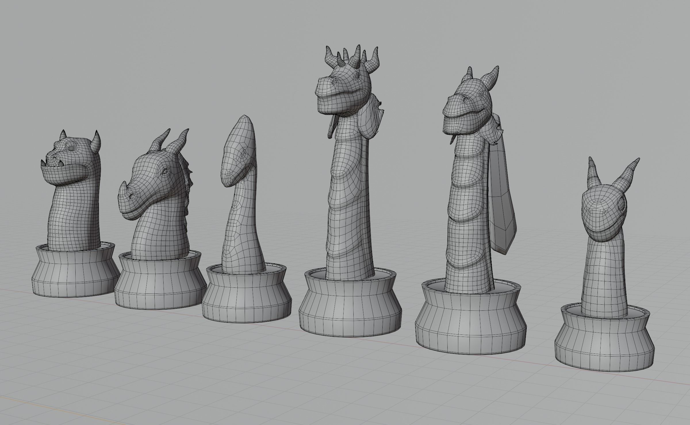3D model Chess Figures - Dragon Style Chess Set with Dragon Pieces VR ...