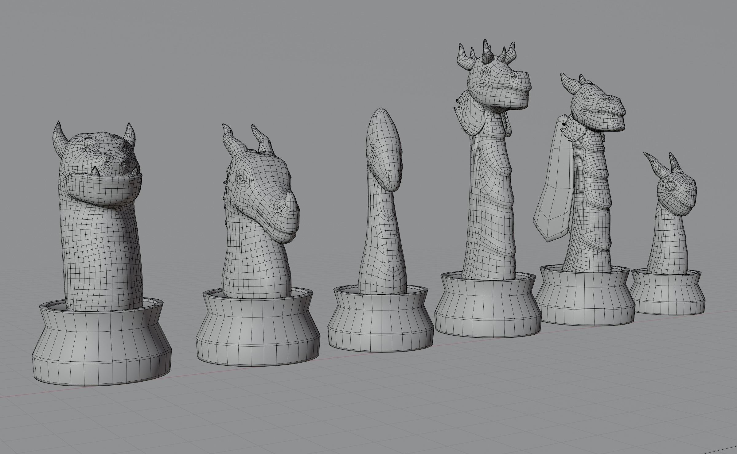3D model Chess Figures - Dragon Style Chess Set with Dragon Pieces VR ...