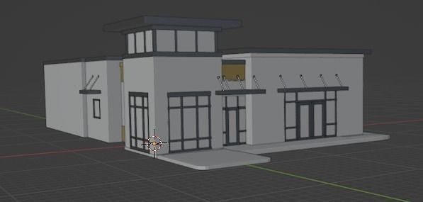 Commercial Building Exterior free 3D model | CGTrader