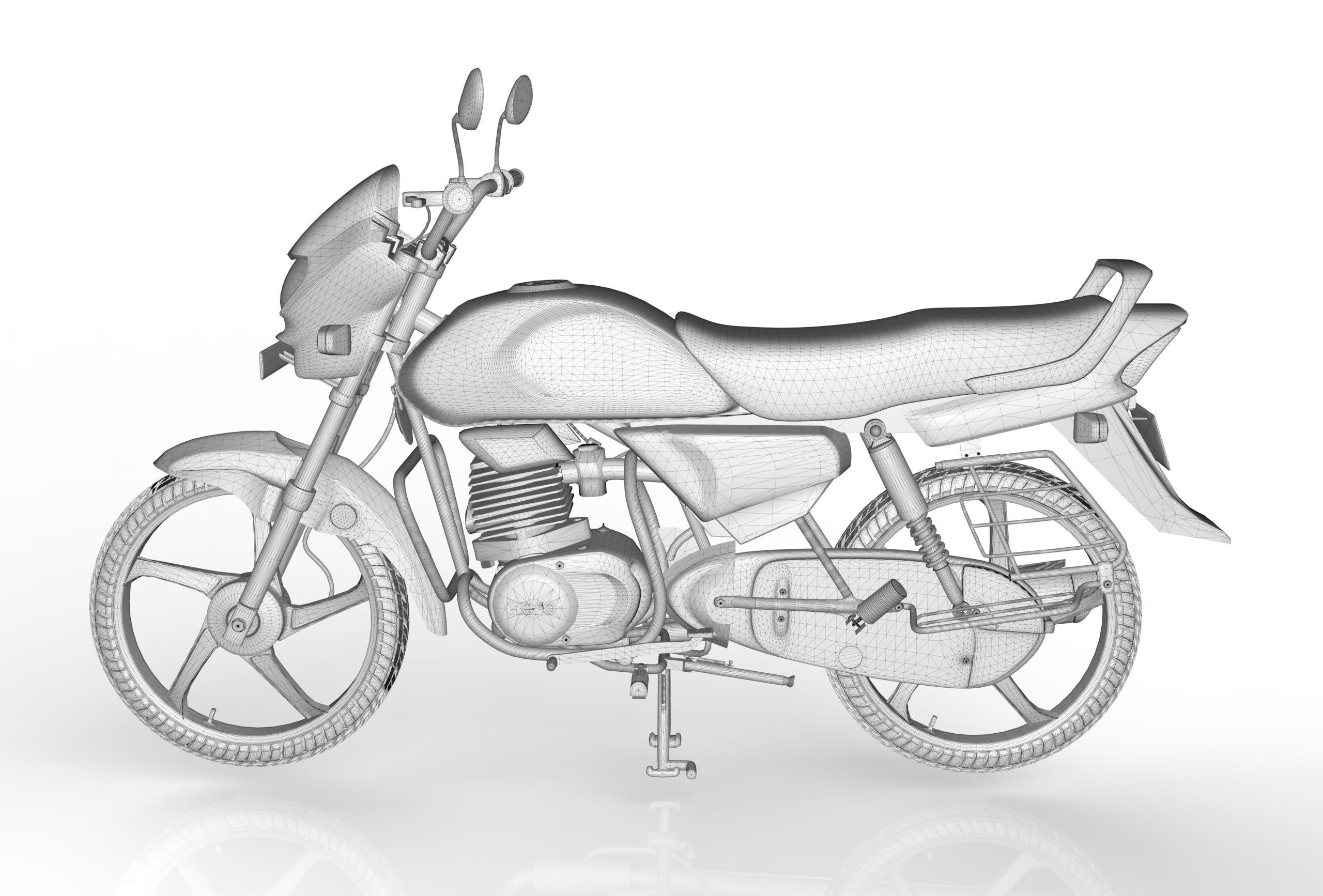 3D model Hero Deluxe Motorcycle 3d Model - Blender and Maya VR / AR ...