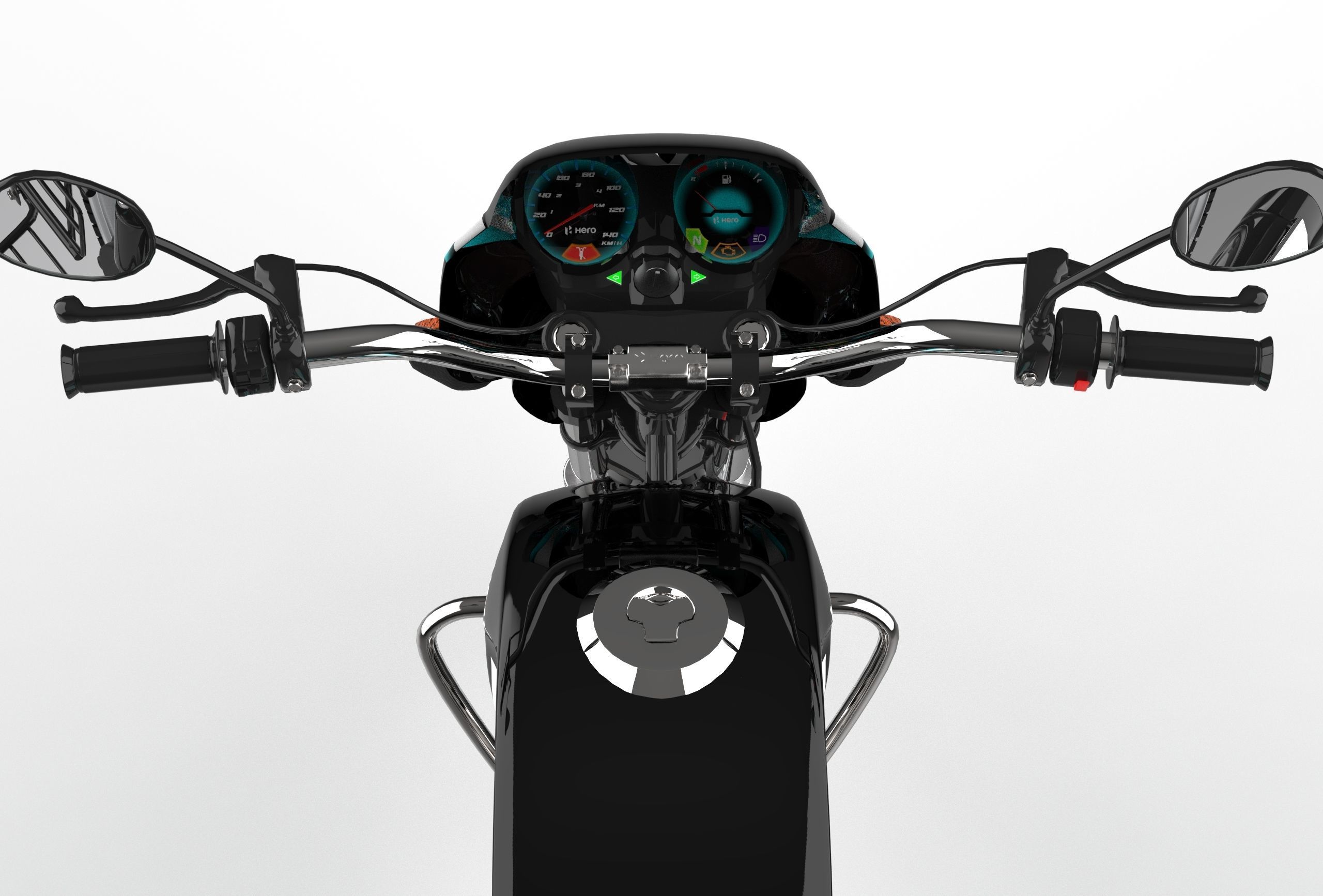 3D model Hero Deluxe Motorcycle 3d Model - Blender and Maya VR / AR ...