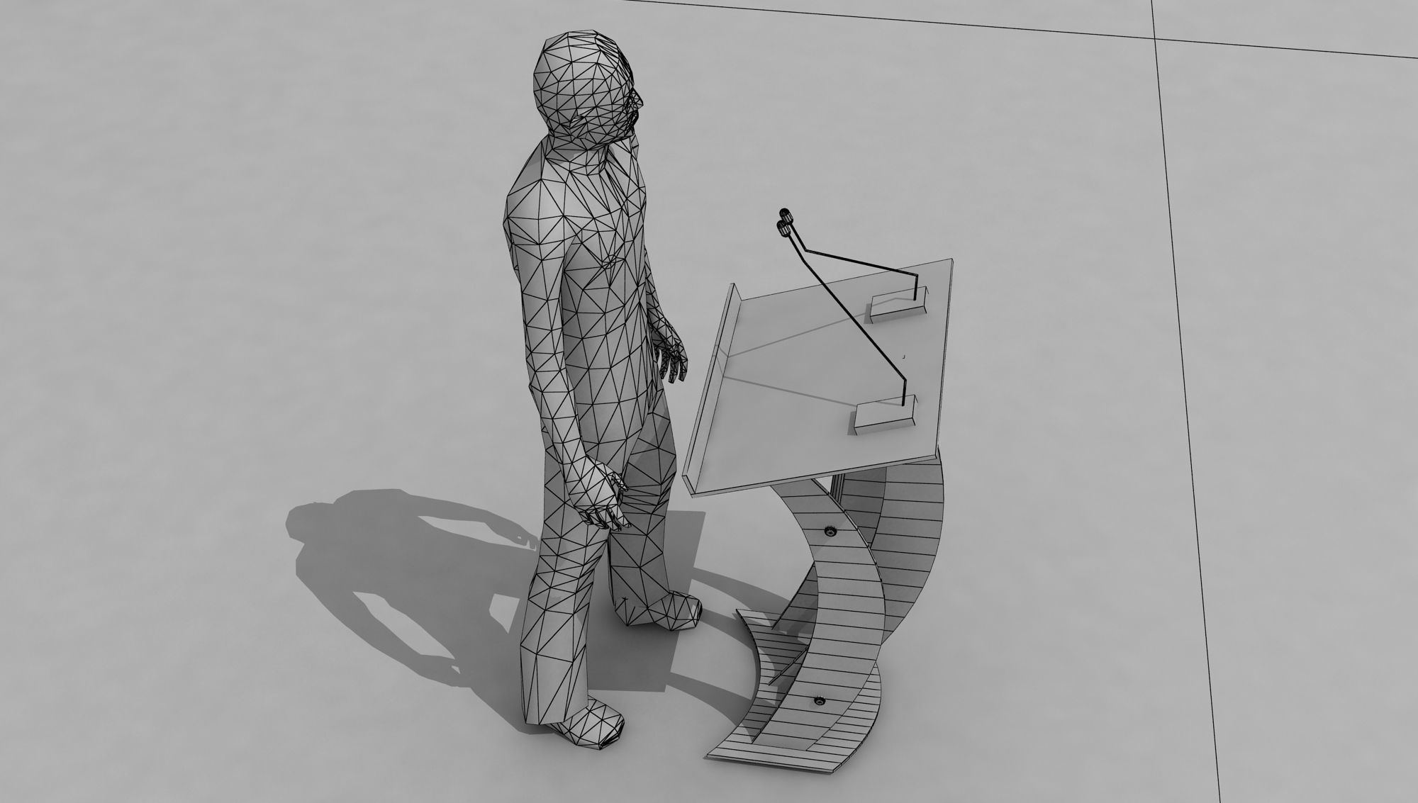 3D model Meeting Plexiglass Rostrum 02 VR / AR / low-poly | CGTrader