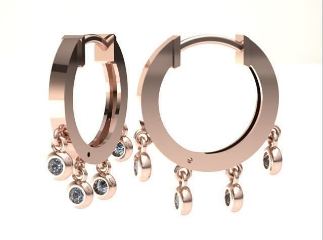 lock van cleef earring 3D model 3D printable | CGTrader