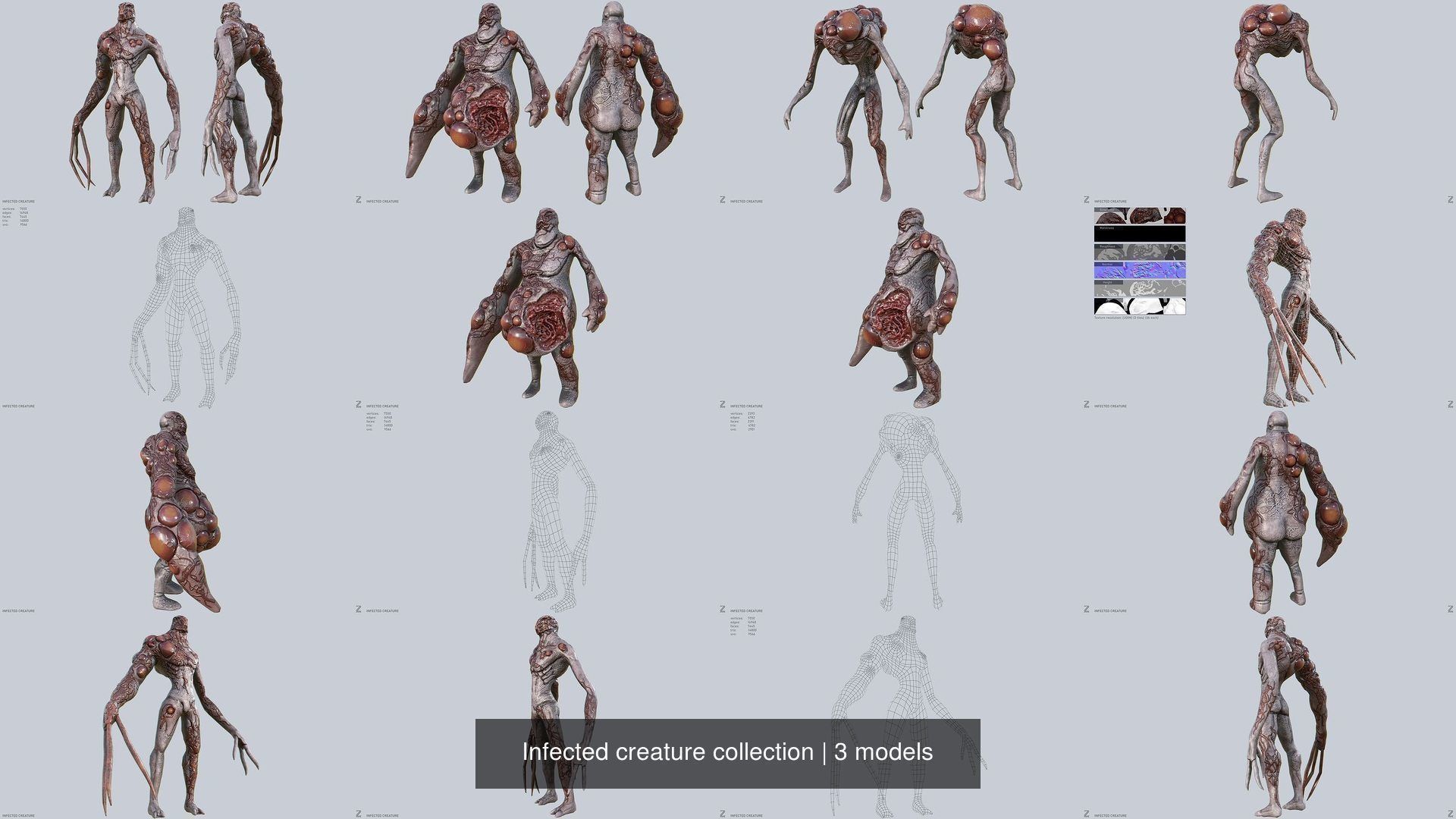 Infected creature collection VR / AR / low-poly | CGTrader