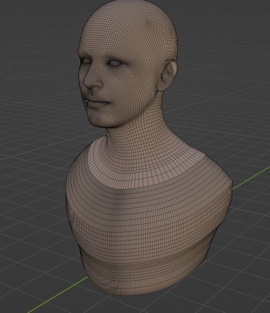 Upper human body with colored hair 3D model | CGTrader