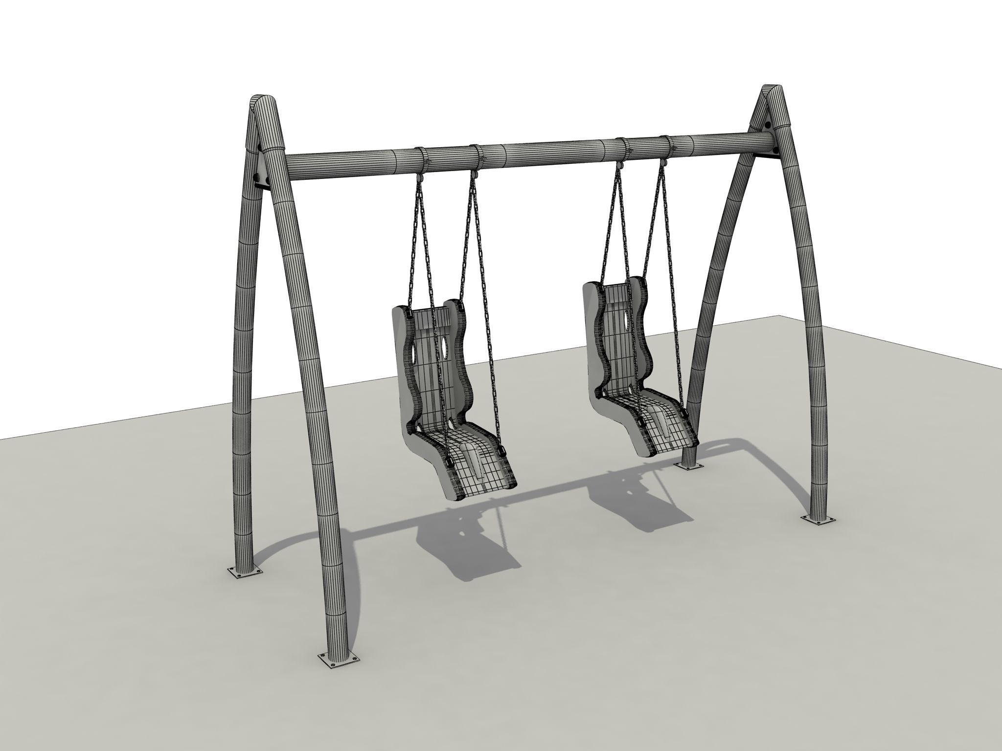 Kids Game Play Equipment 004 Disabled Swing 3D model | CGTrader