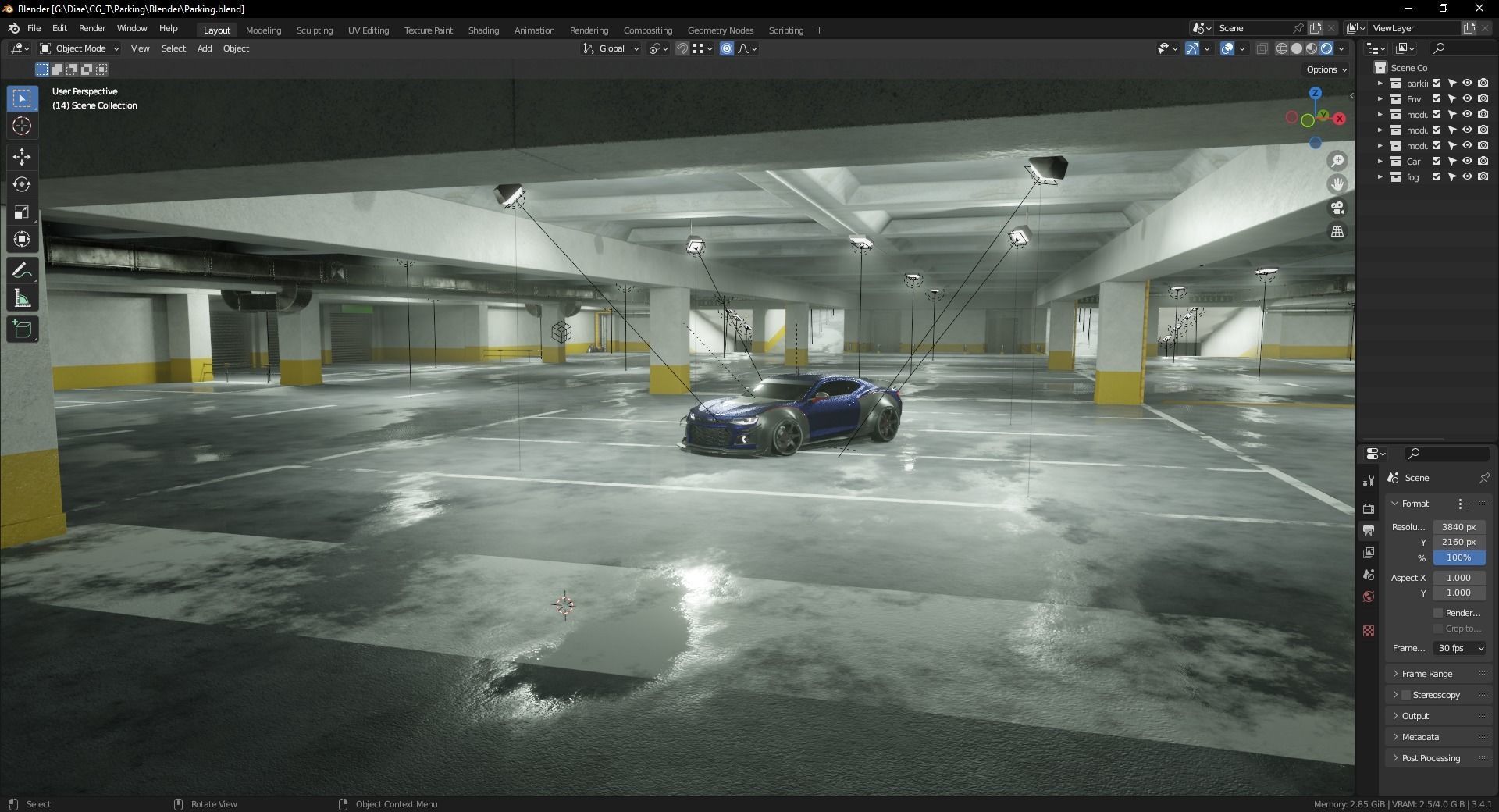 Parking Theme Environment 3D model | CGTrader
