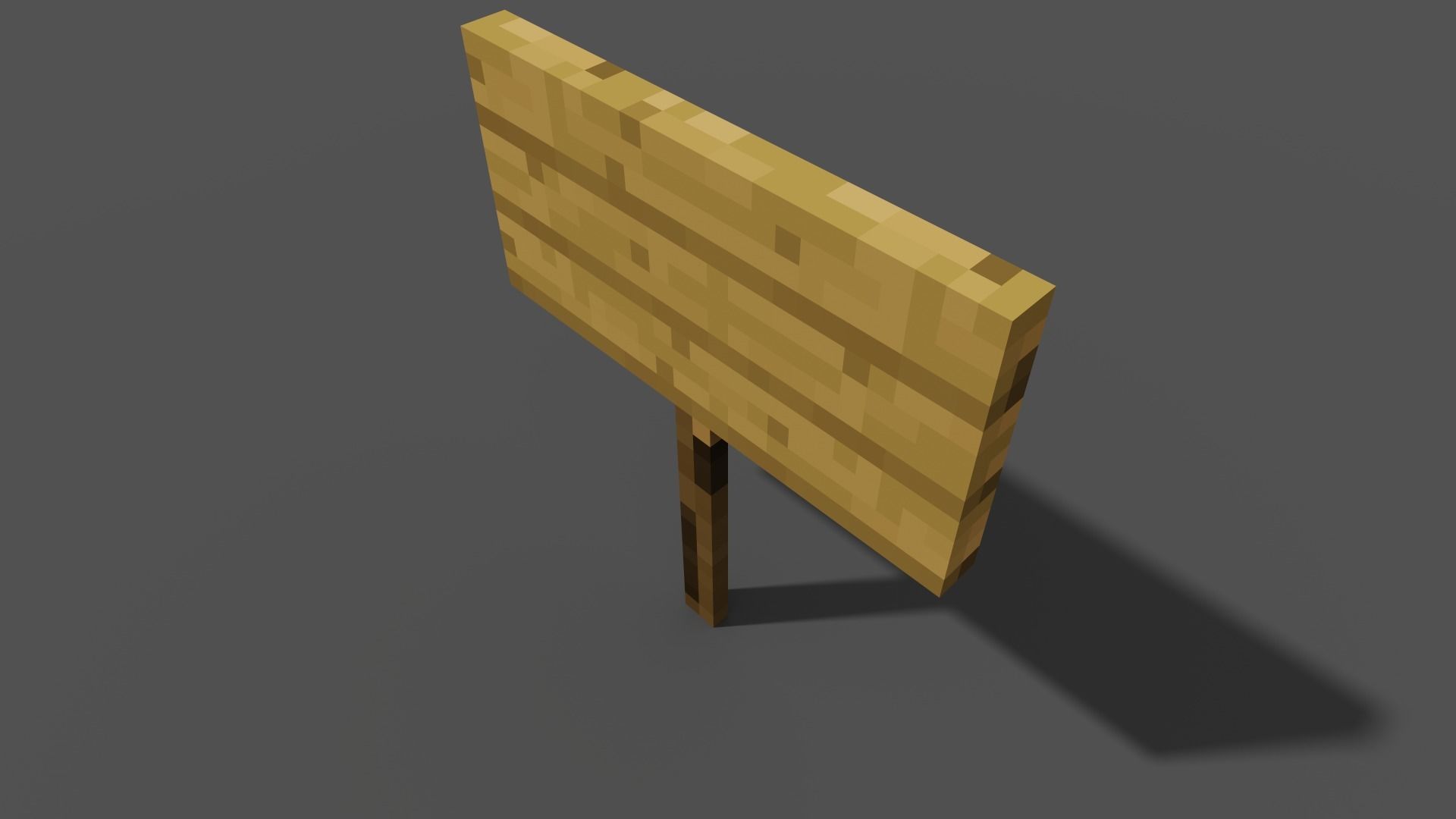 3D model MineCraft oak sign model VR / AR / low-poly | CGTrader