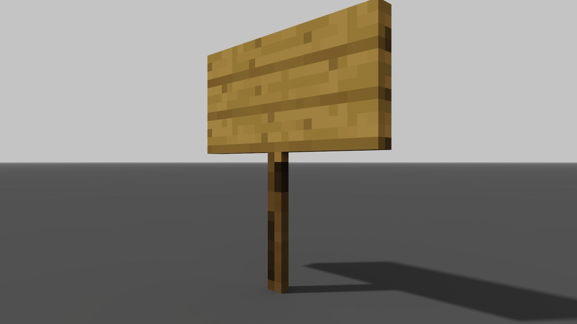 3D model MineCraft oak sign model VR / AR / low-poly | CGTrader