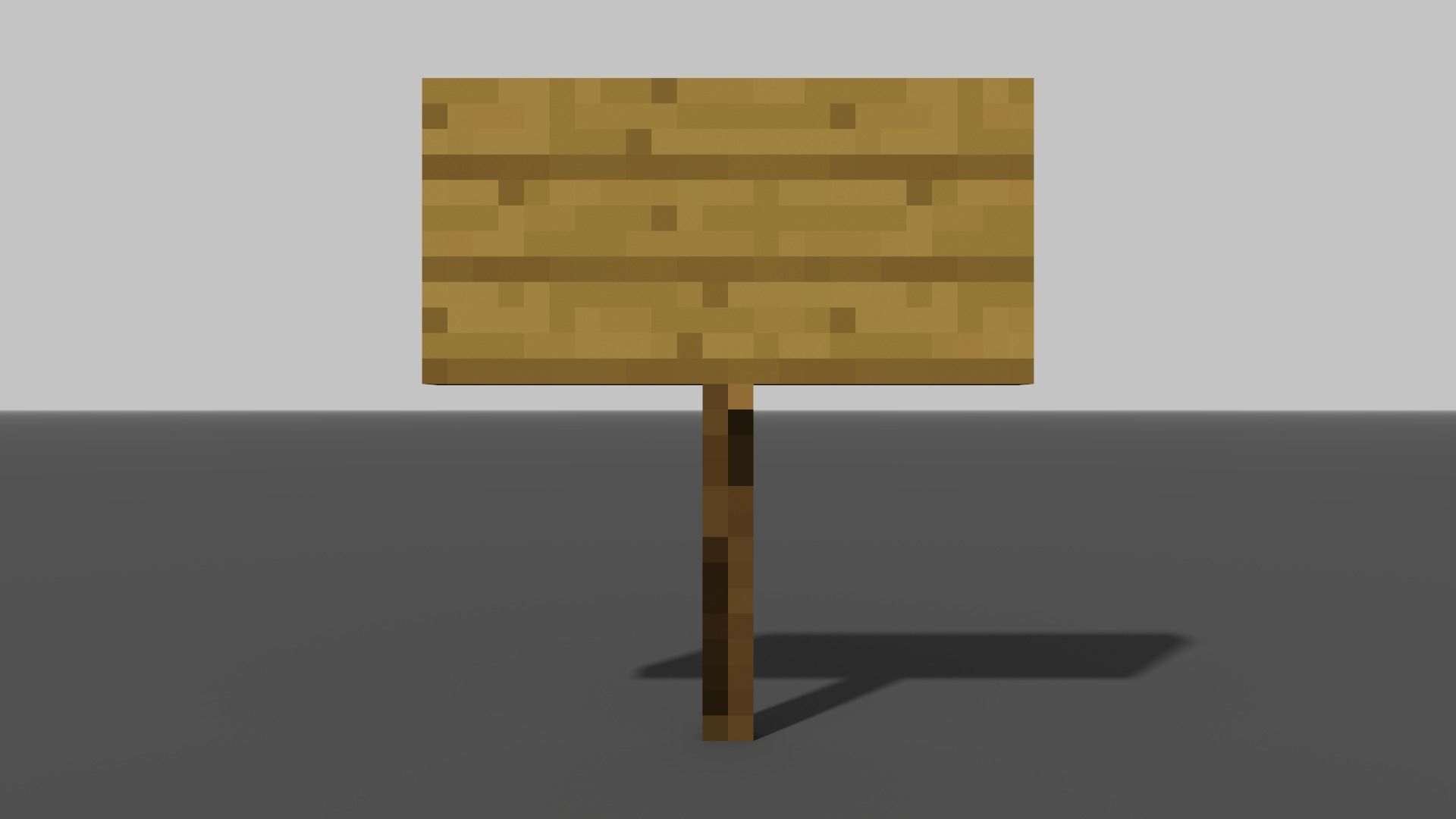 3D model MineCraft oak sign model VR / AR / low-poly | CGTrader