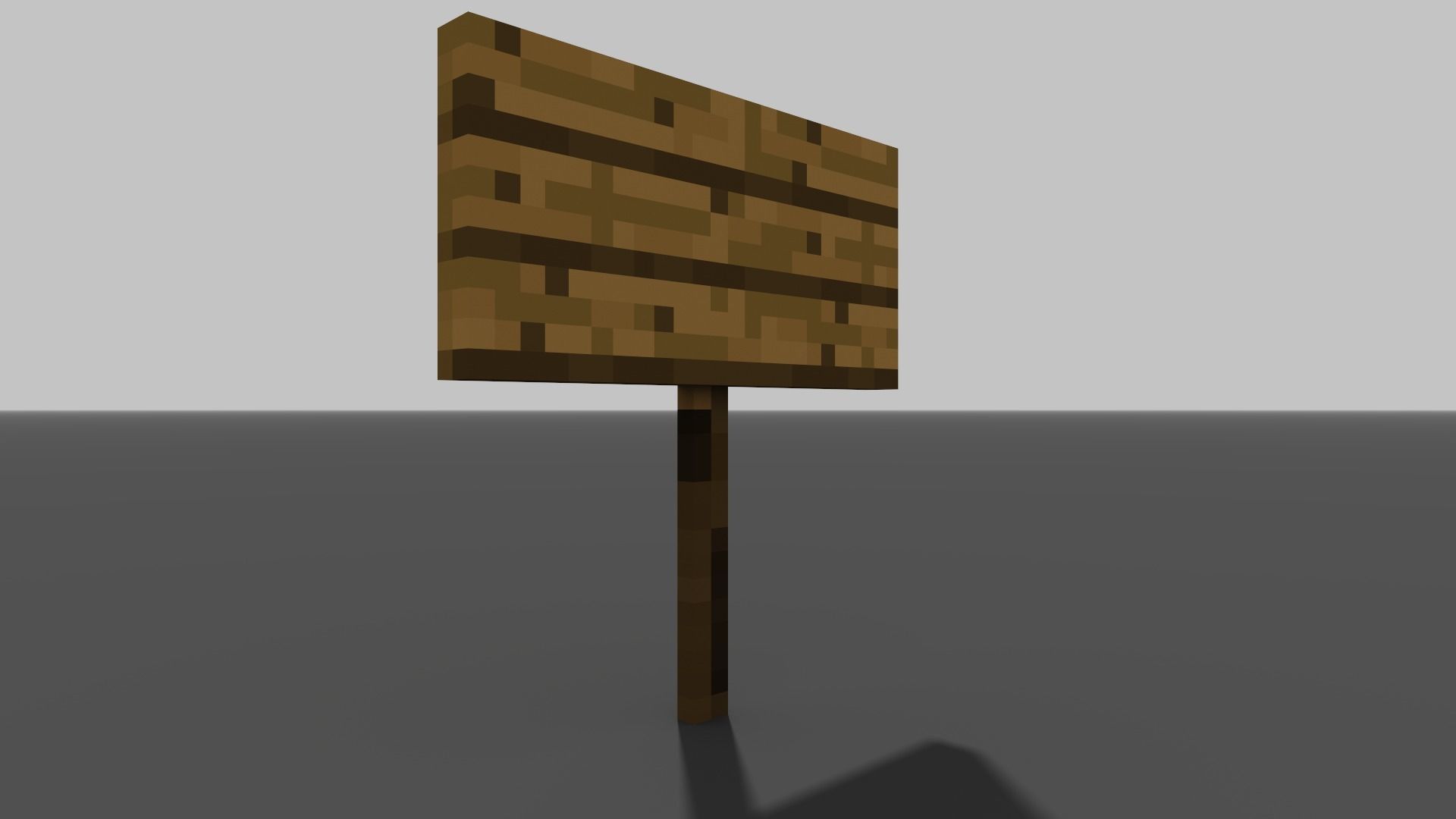3D model MineCraft oak sign model VR / AR / low-poly | CGTrader