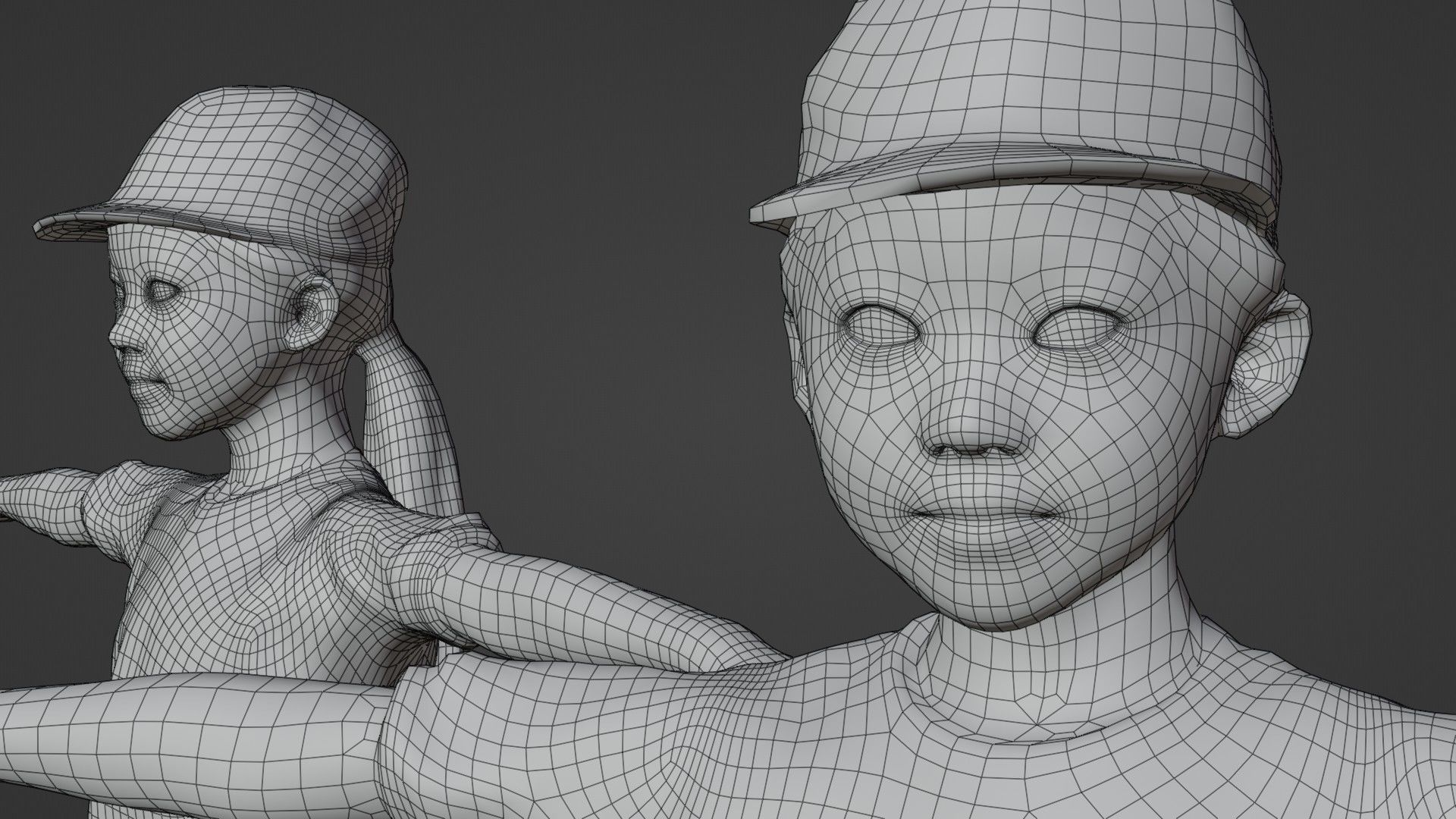 3D model Elementary school girls in gym clothes 233 Momo VR / AR / low ...