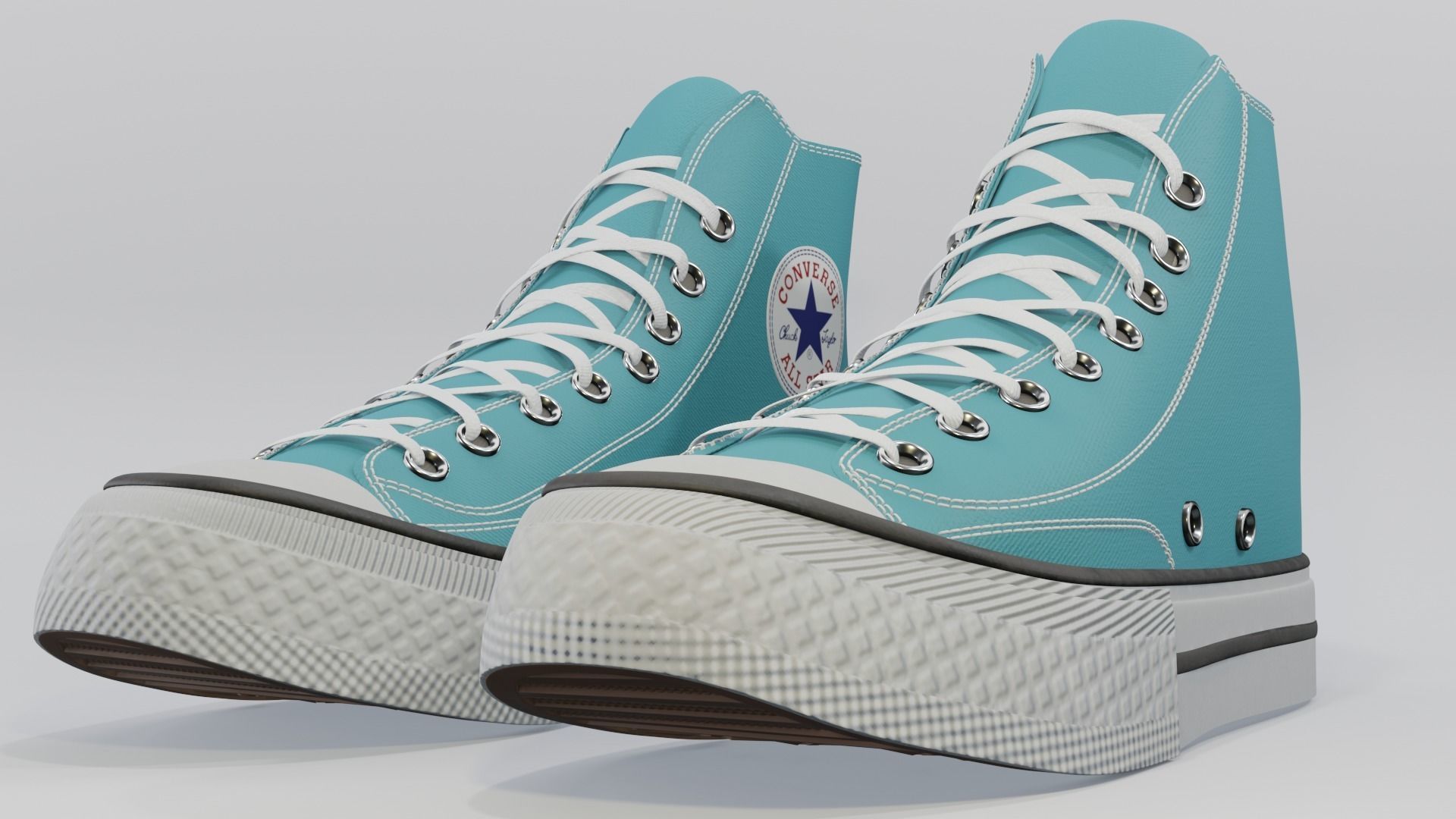 Basketball Leather Shoes Converse All Star Light Blue 3D model | CGTrader