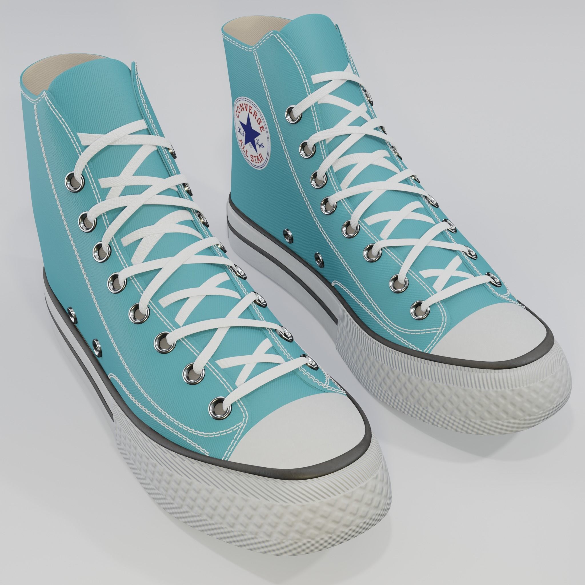 Basketball Leather Shoes Converse All Star Light Blue 3D model | CGTrader