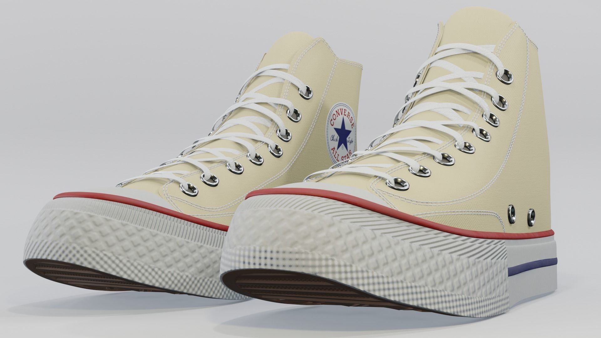 Basketball Leather Shoes Converse All Star Light Yellow 3D model | CGTrader