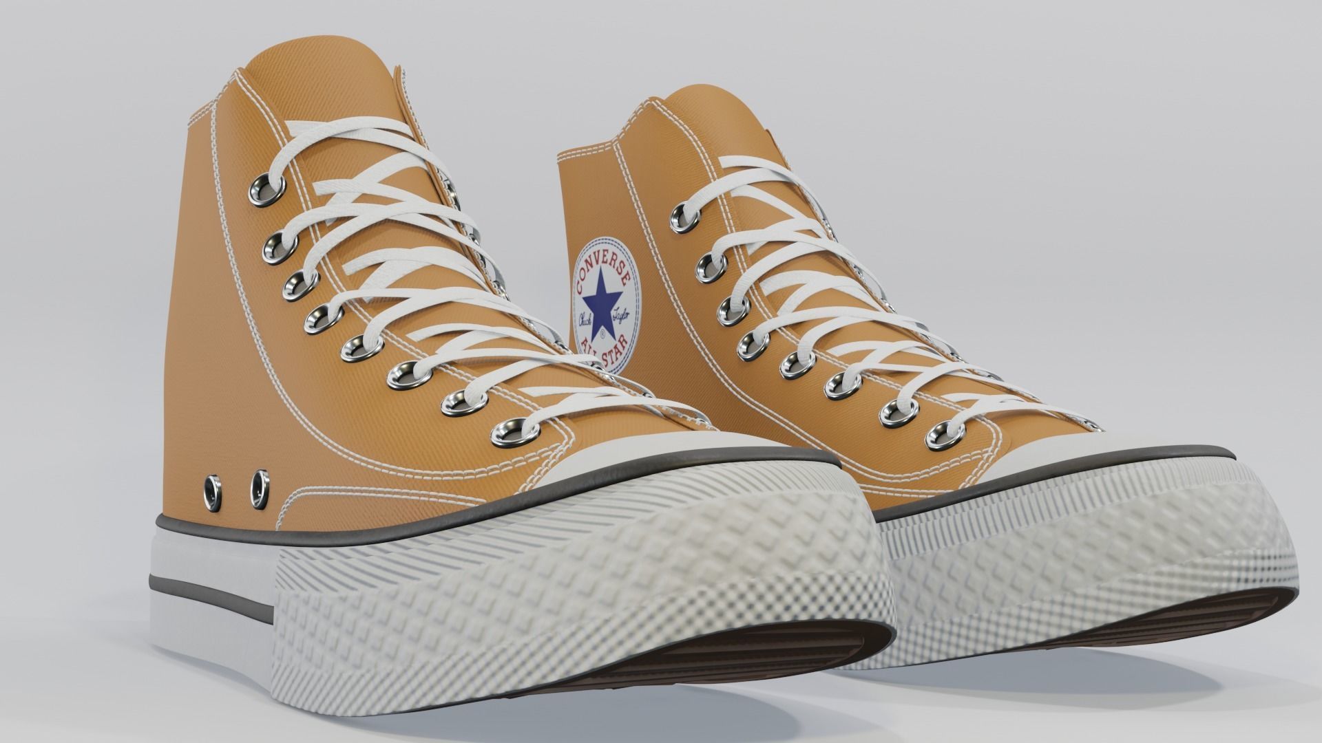 Basketball Leather Shoes Converse All Star Orange 3D model | CGTrader