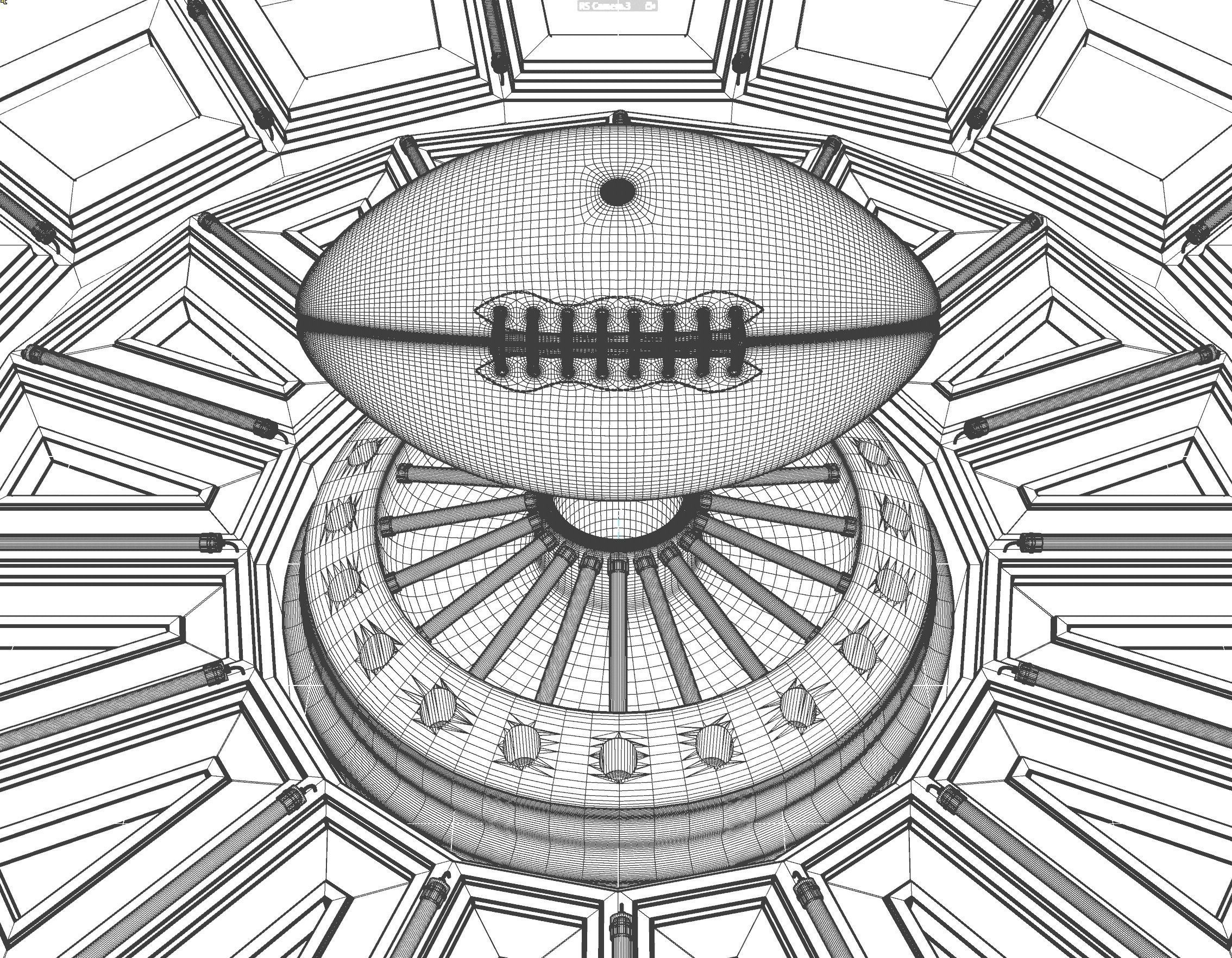 Futuristic American Football and Stage 3D model | CGTrader