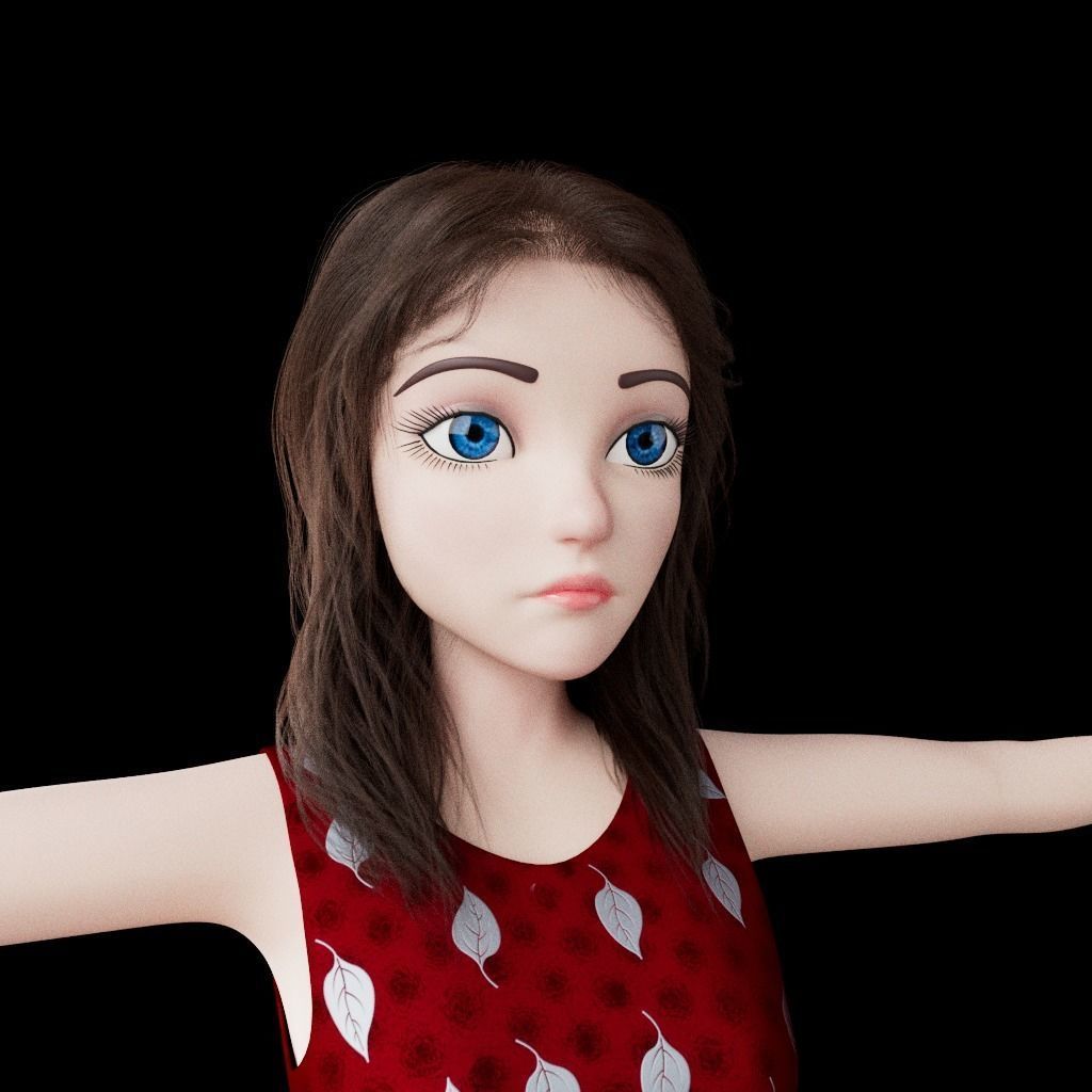3d girl Sofia 3D model rigged | CGTrader