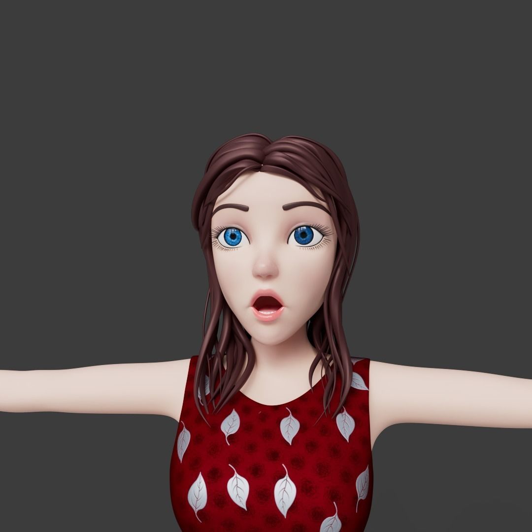 3d girl Sofia 3D model rigged | CGTrader