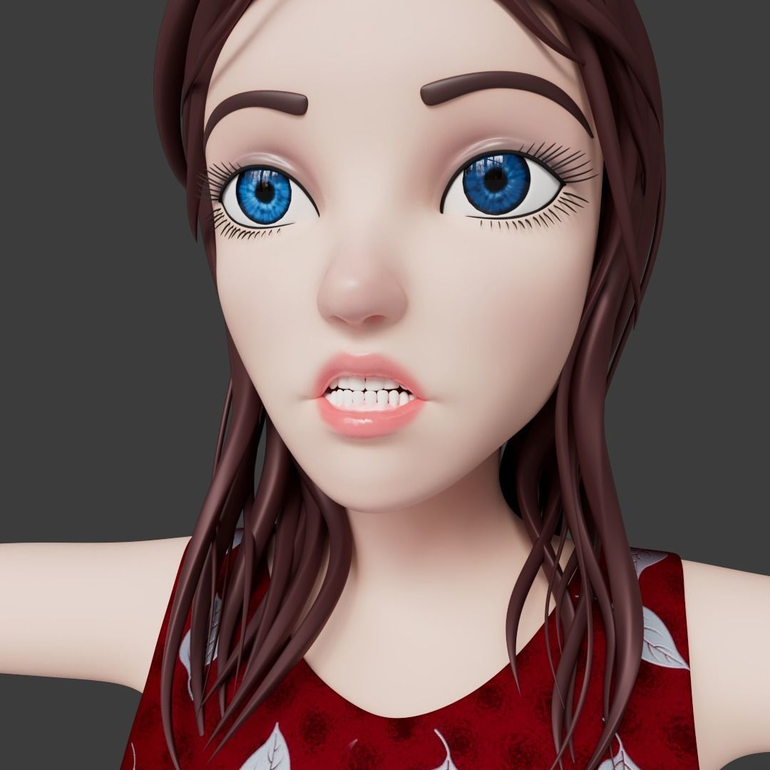 3d girl Sofia 3D model rigged | CGTrader