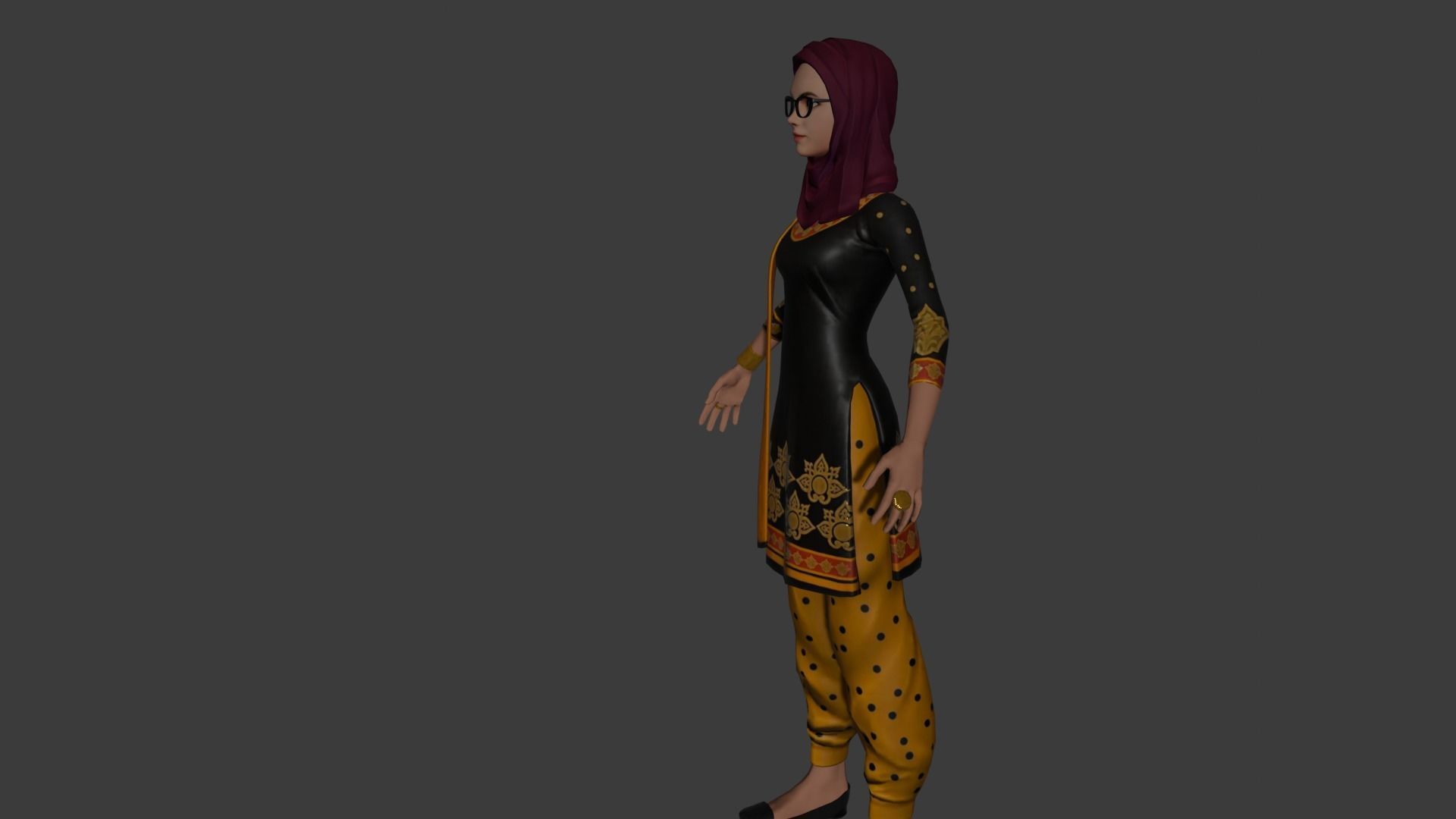 Muslim Girl free 3D model | CGTrader