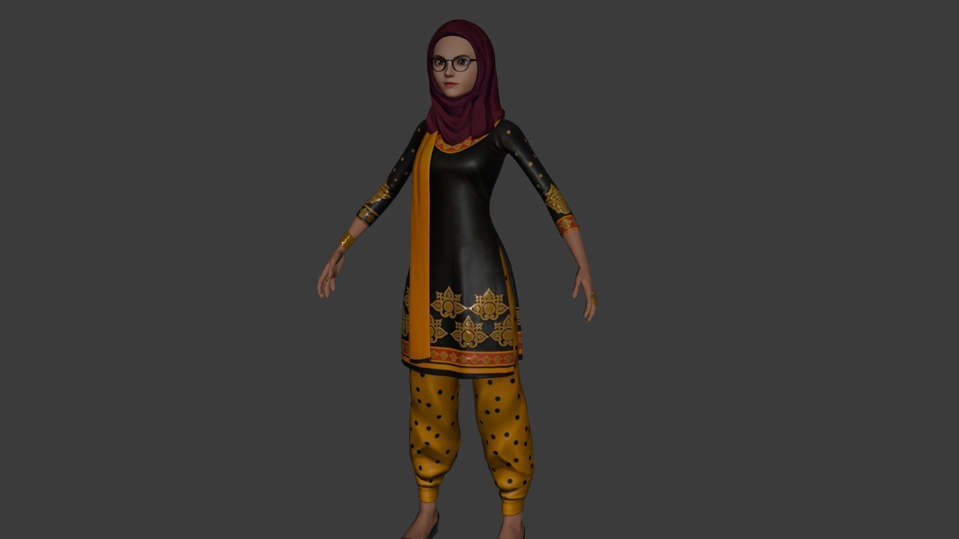 Muslim Girl free 3D model | CGTrader