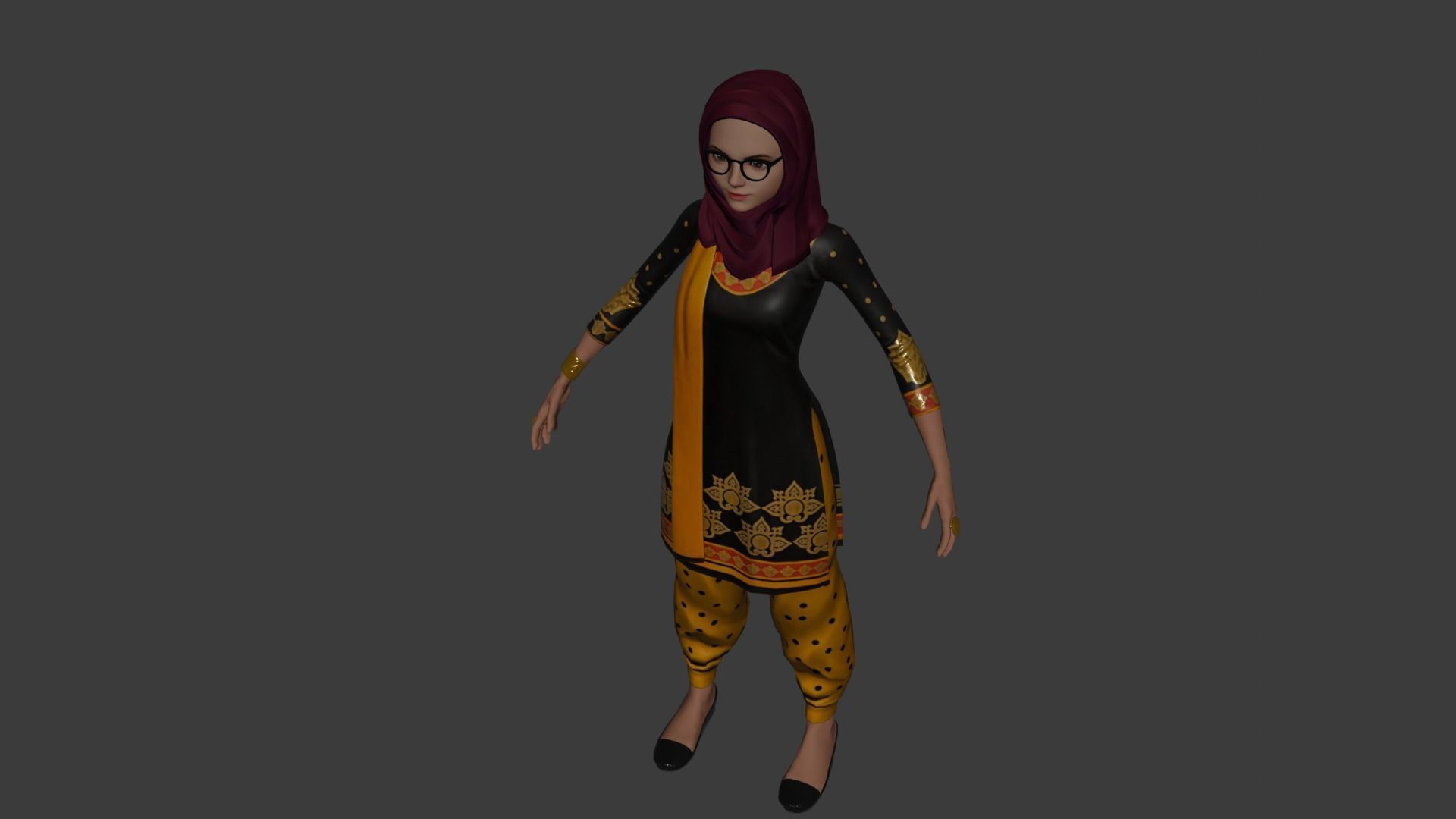 Muslim Girl free 3D model | CGTrader