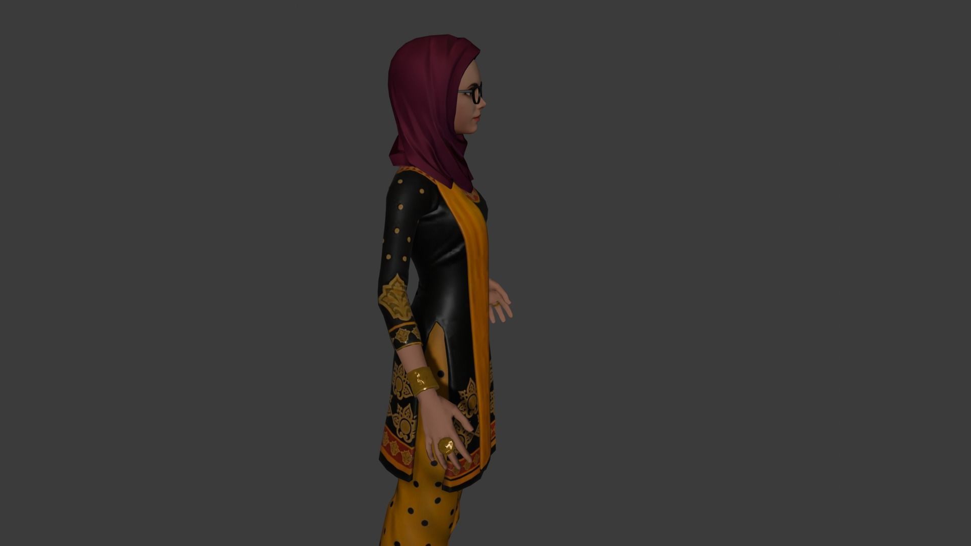 Muslim Girl free 3D model | CGTrader
