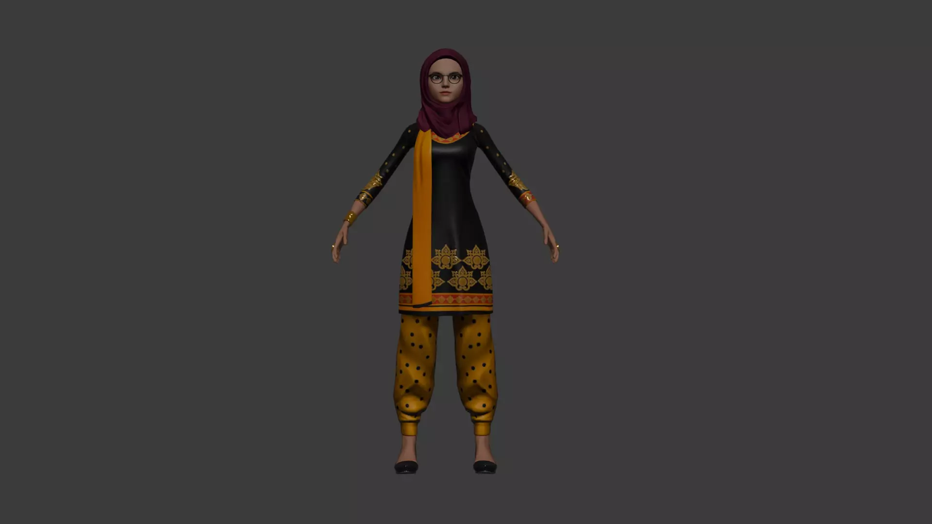 Muslim Girl free 3D model | CGTrader