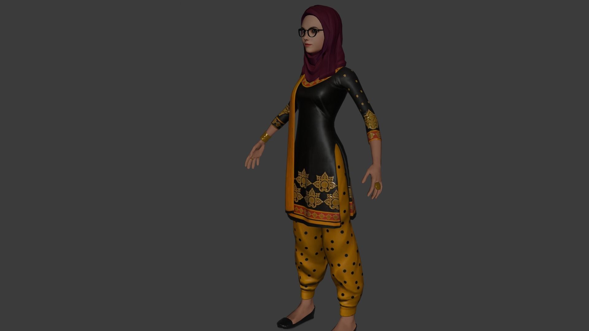Muslim Girl free 3D model | CGTrader