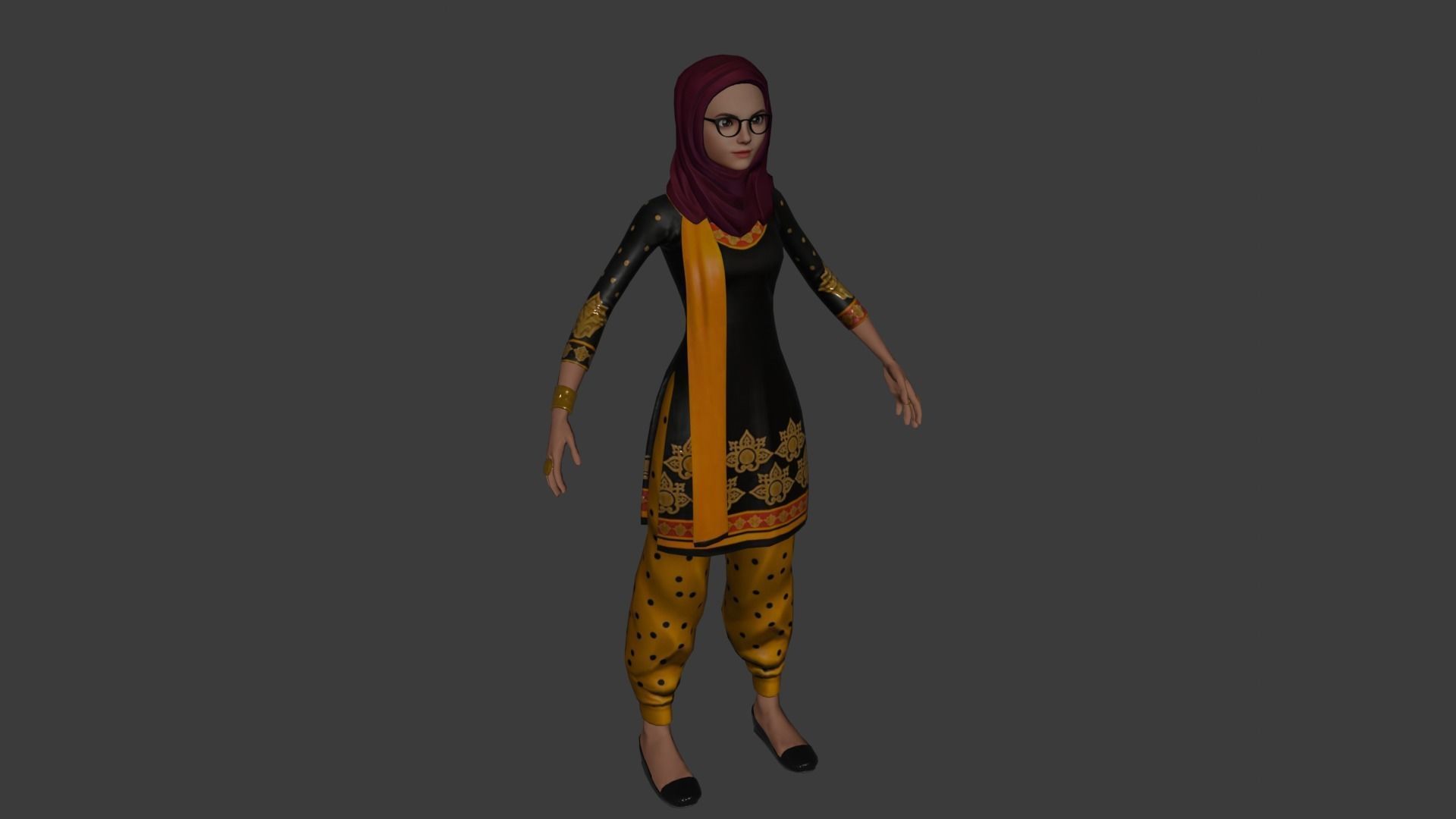 Muslim Girl free 3D model | CGTrader