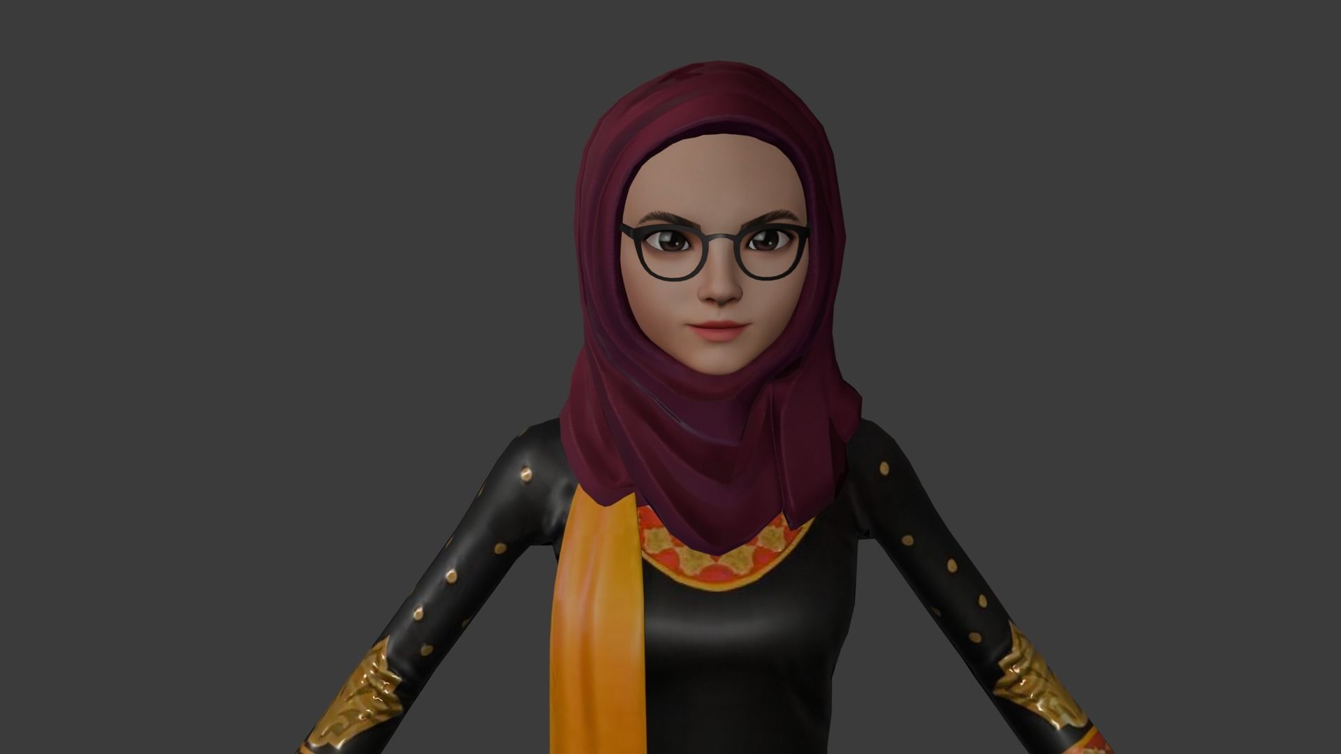 Muslim Girl free 3D model | CGTrader