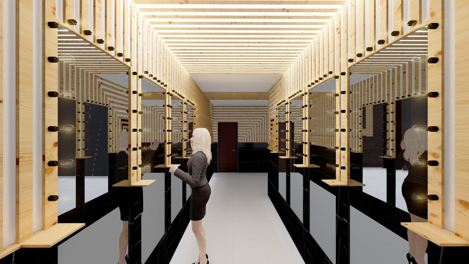 Dressing Room Interior Scene with lobby 3D model | CGTrader