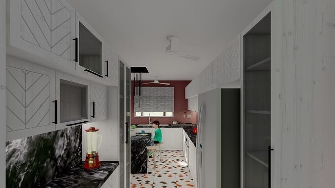 interior kitchen scene 3D model | CGTrader