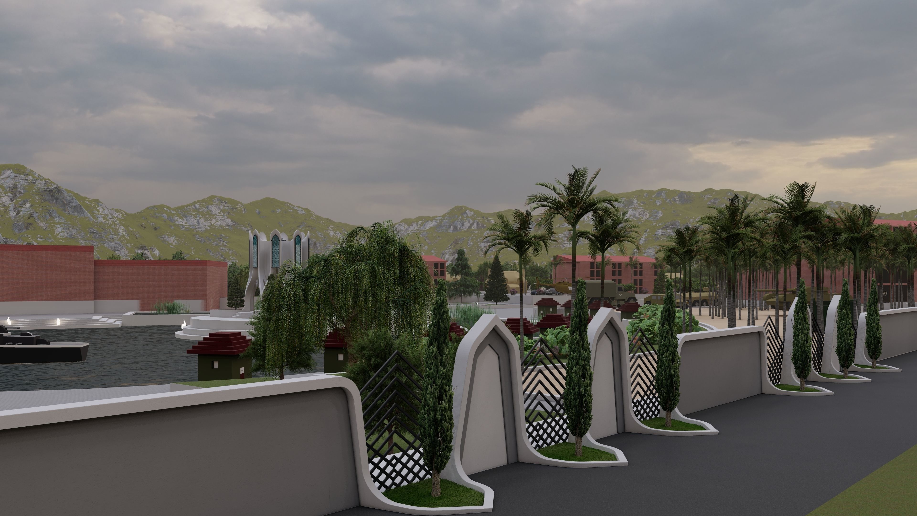 Monumental Urban contemporary landscape design 3D model | CGTrader