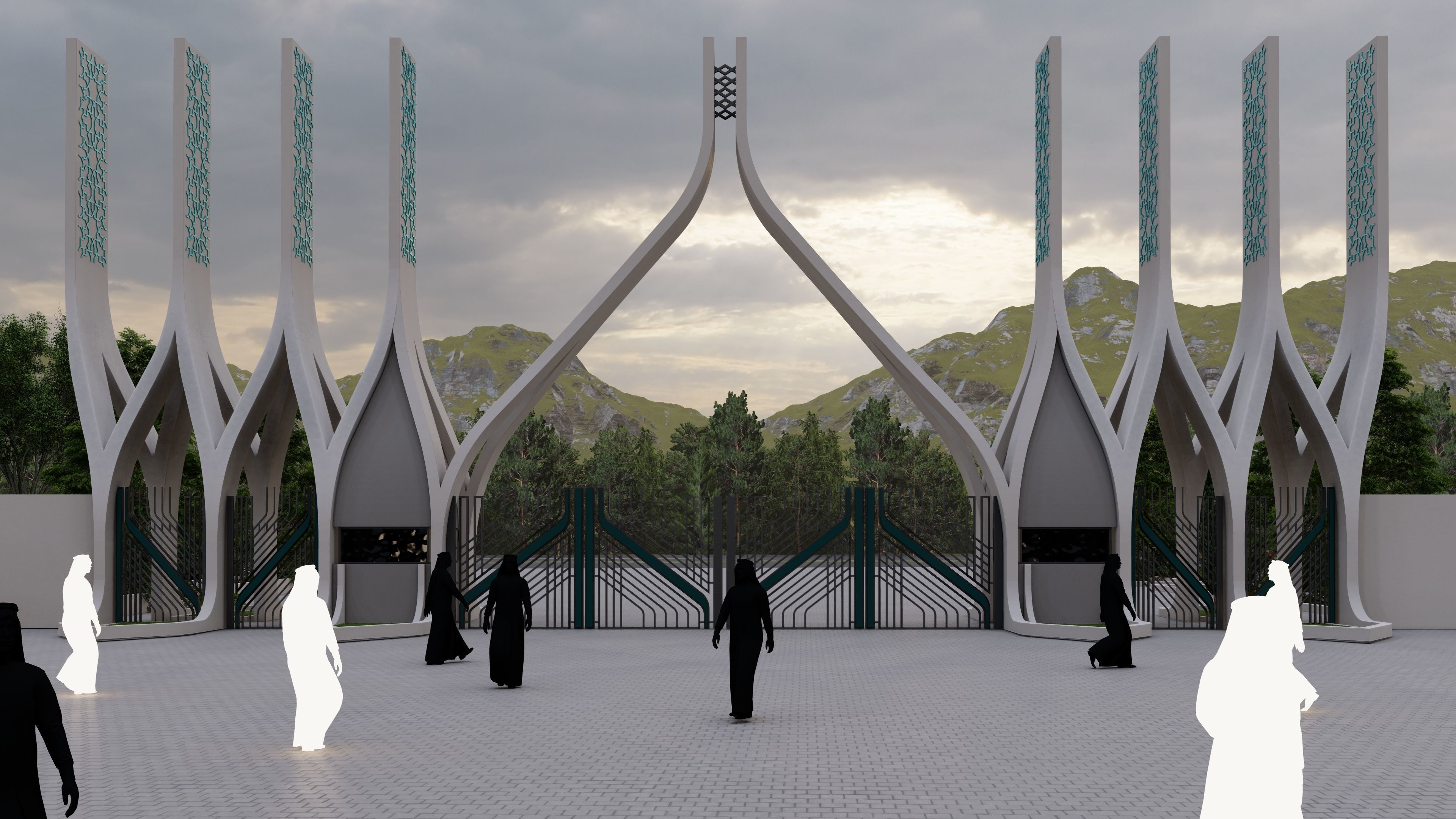 Monumental Urban contemporary landscape design 3D model | CGTrader