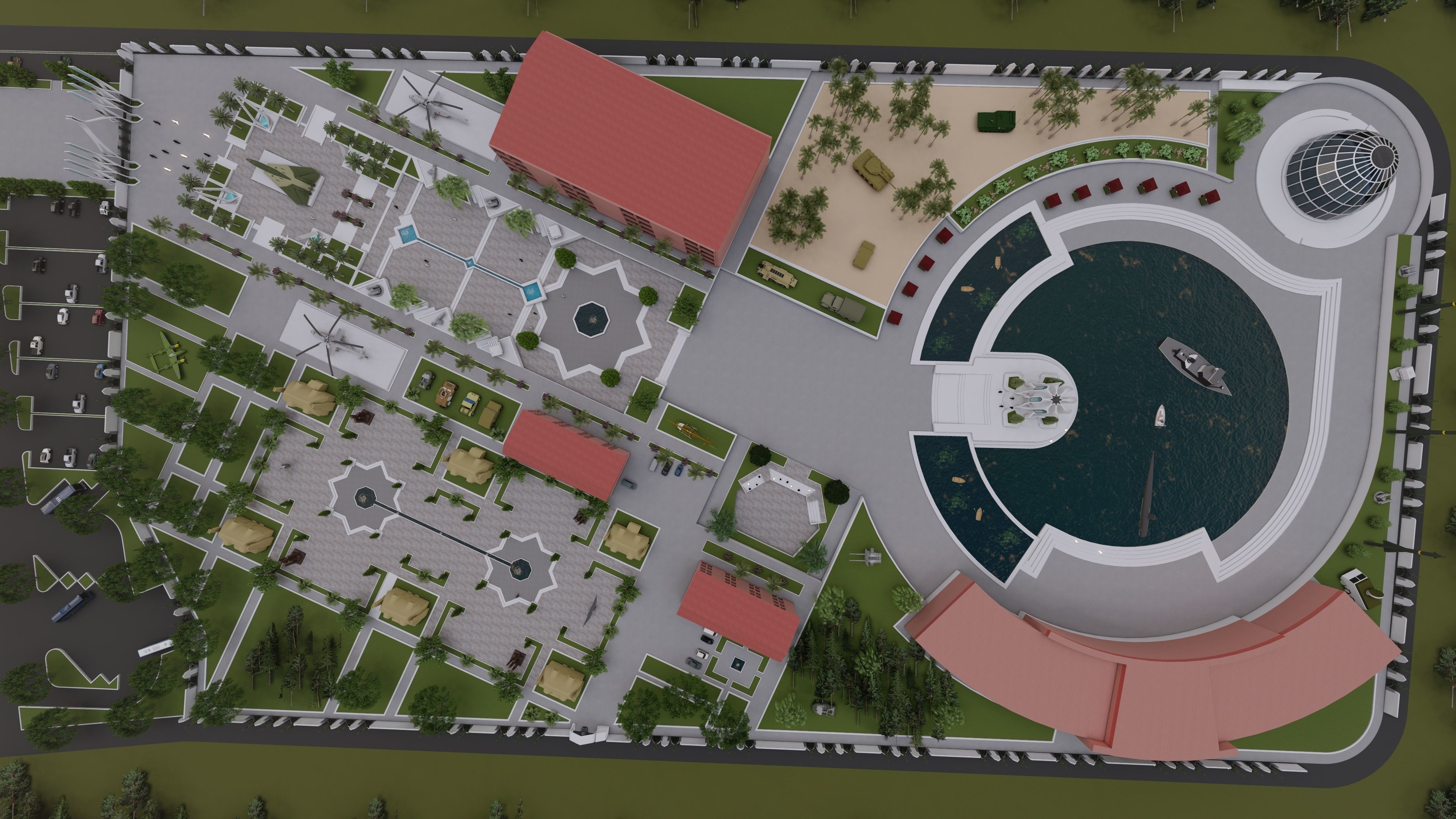 Monumental Urban contemporary landscape design 3D model | CGTrader