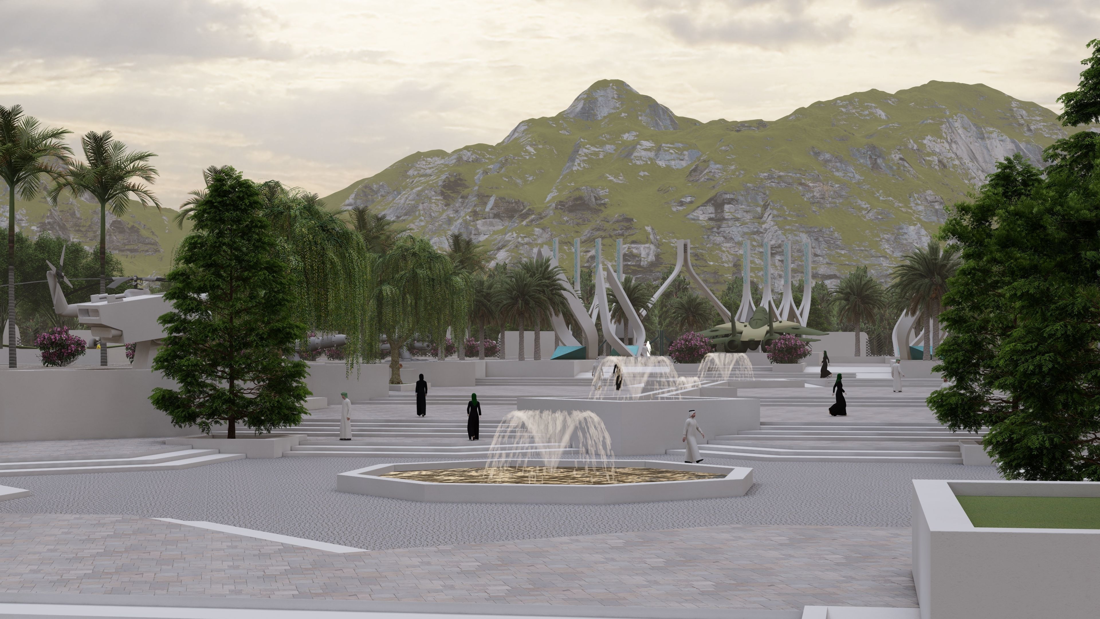 Monumental Urban contemporary landscape design 3D model | CGTrader