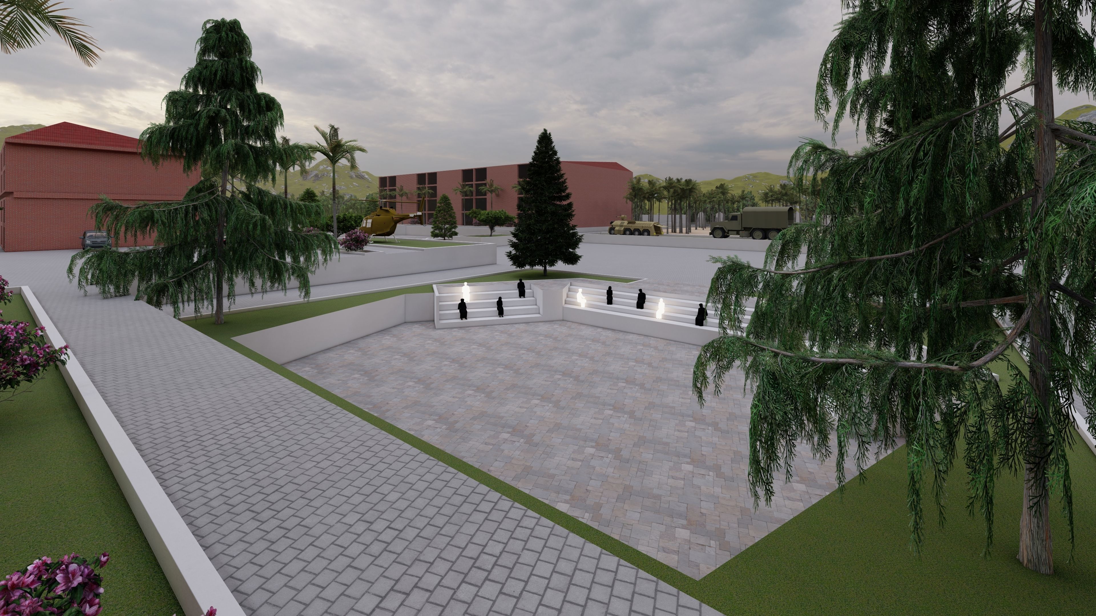 Monumental Urban contemporary landscape design 3D model | CGTrader